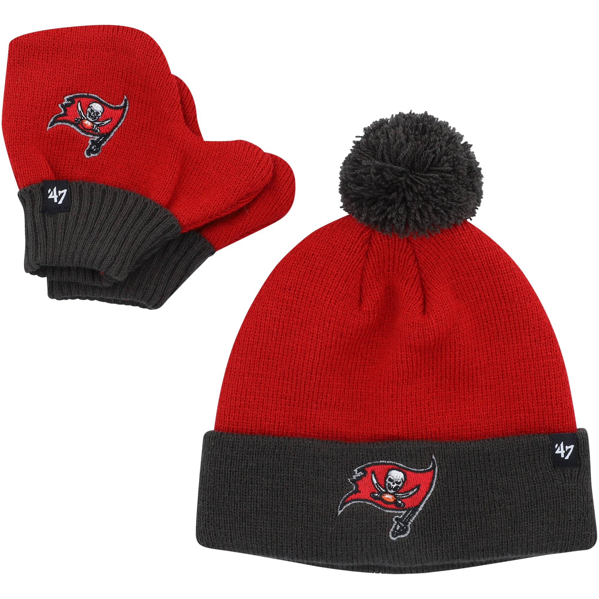 Infant '47 Red/Pewter Tampa Bay Buccaneers Bam Bam Cuffed Knit Hat with ...