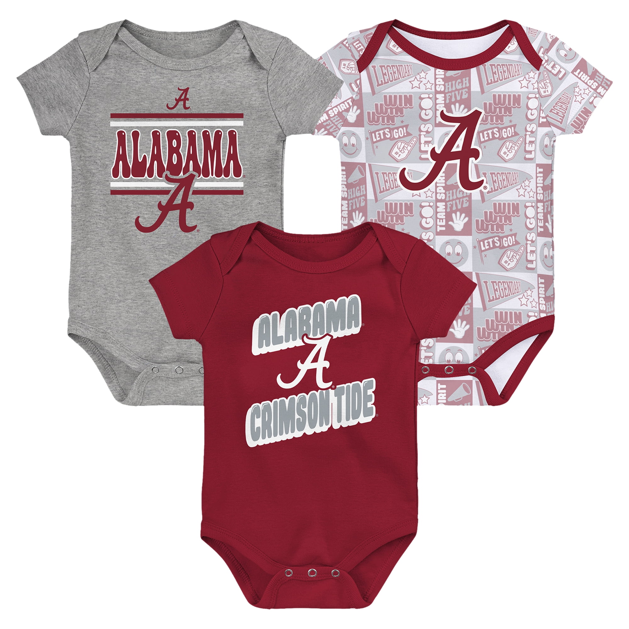 Infant Alabama Crimson Tide Sunday Comics 3-Pack Bodysuit Set - Walmart.com