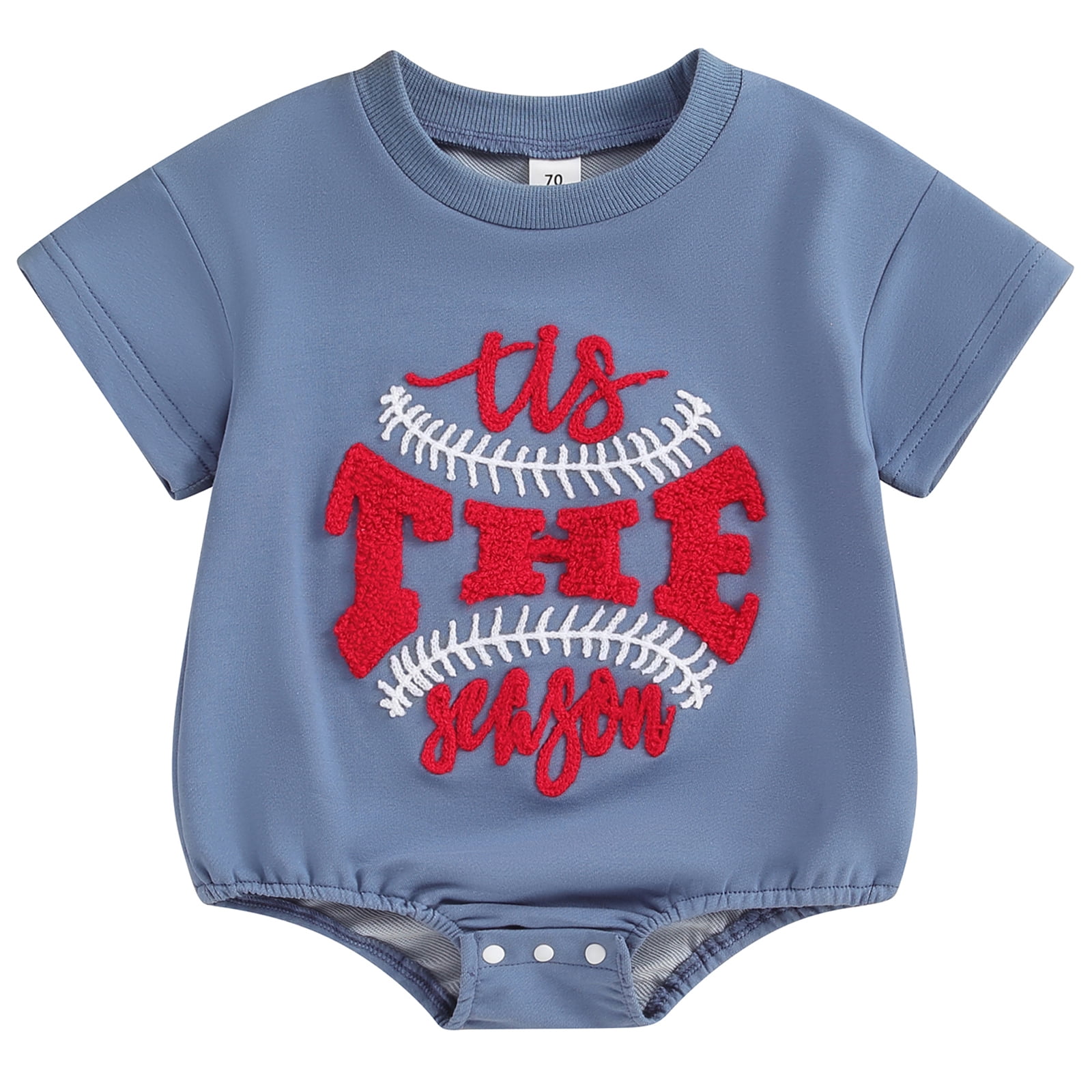 Infant Baby Boy 4th of July Romper Short Sleeve Baseball Embroidery ...