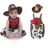 Bilo Baby Boy Sheriff Cowboy Overalls, Hat and Handkerchief 3-pc (12-18 ...