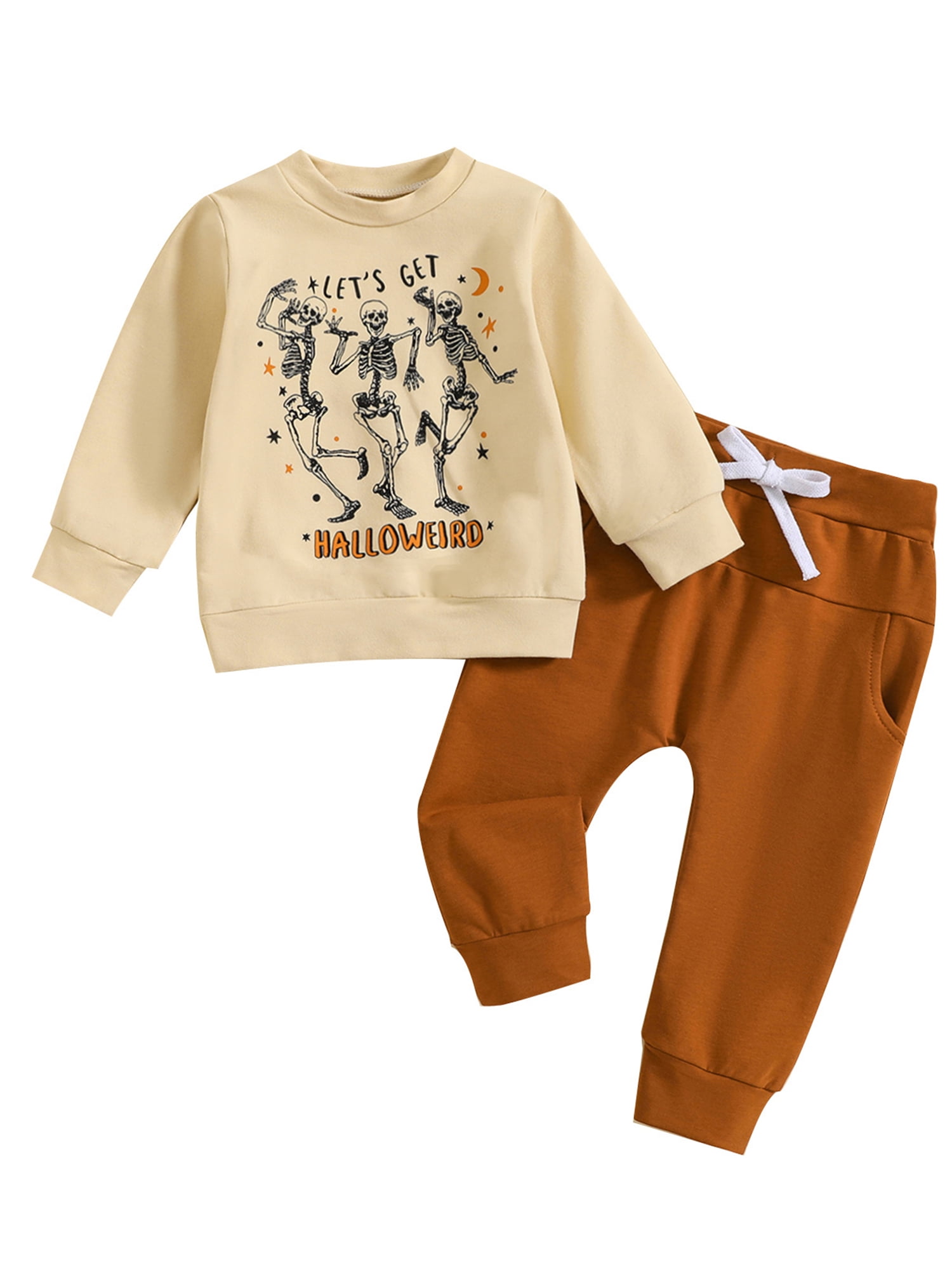 Infant Baby Boy Fall Outfits Long Sleeve Skeleton Letter Pattern ...