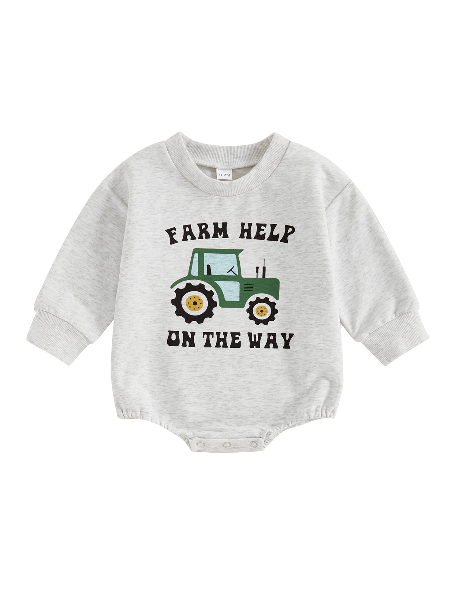Infant Baby Boy Farm Outfits Tractor Print Sweatshirt Romper Long ...