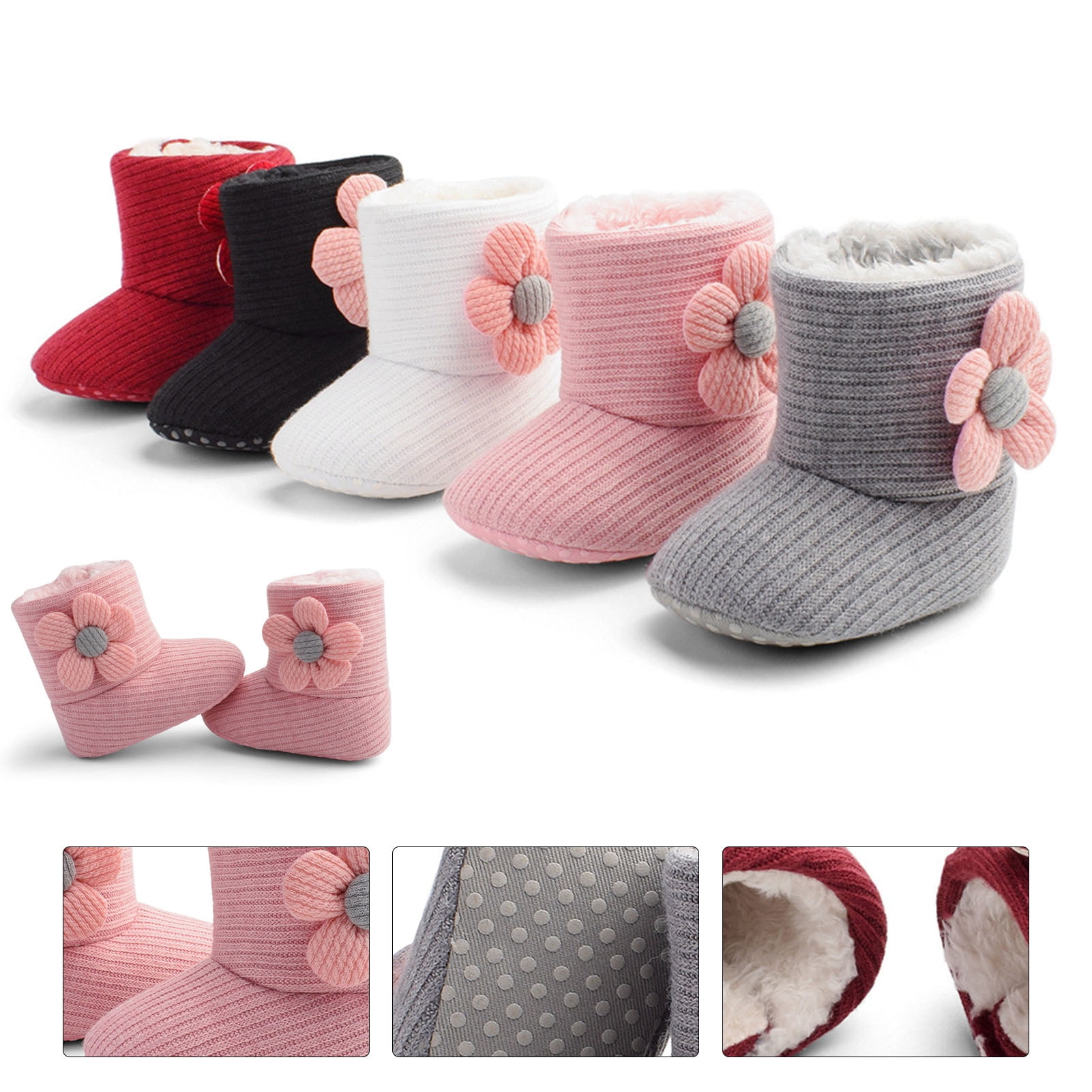 Infant Baby Boy Girl Cozy Fleece Bootie Newborn Stay On Slipper Winter ...