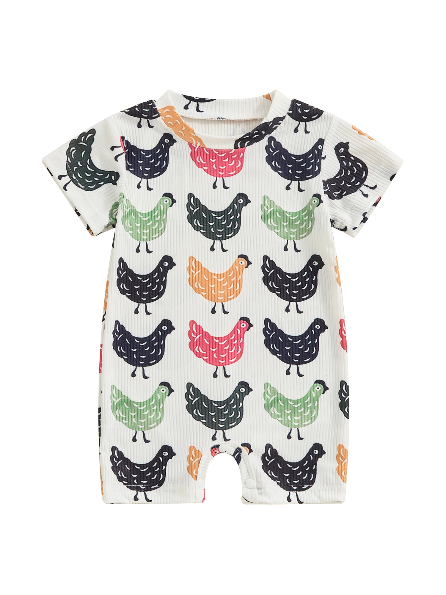 Infant Baby Boy Girls Farm Clothes Farm Animals Chicken Print Romper ...