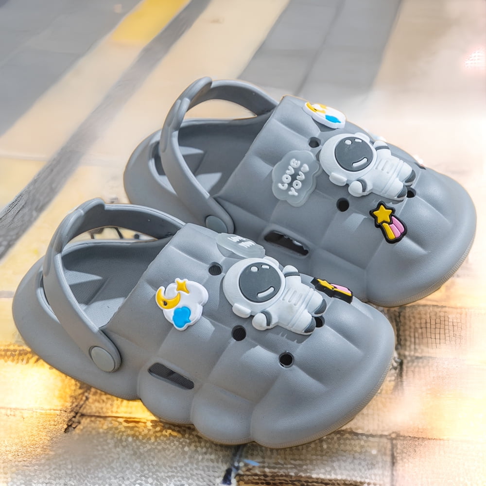 Infant Baby Boys Cartoon Plaid Slip On Clogs with Charms - Lightweight ...