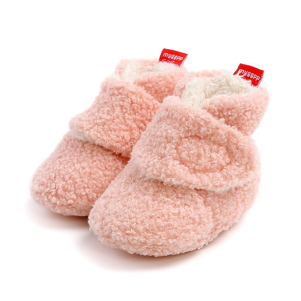 Baby Boys Girls Booties Soft Non-Slip Sole Toddler First Walkers Crib ...