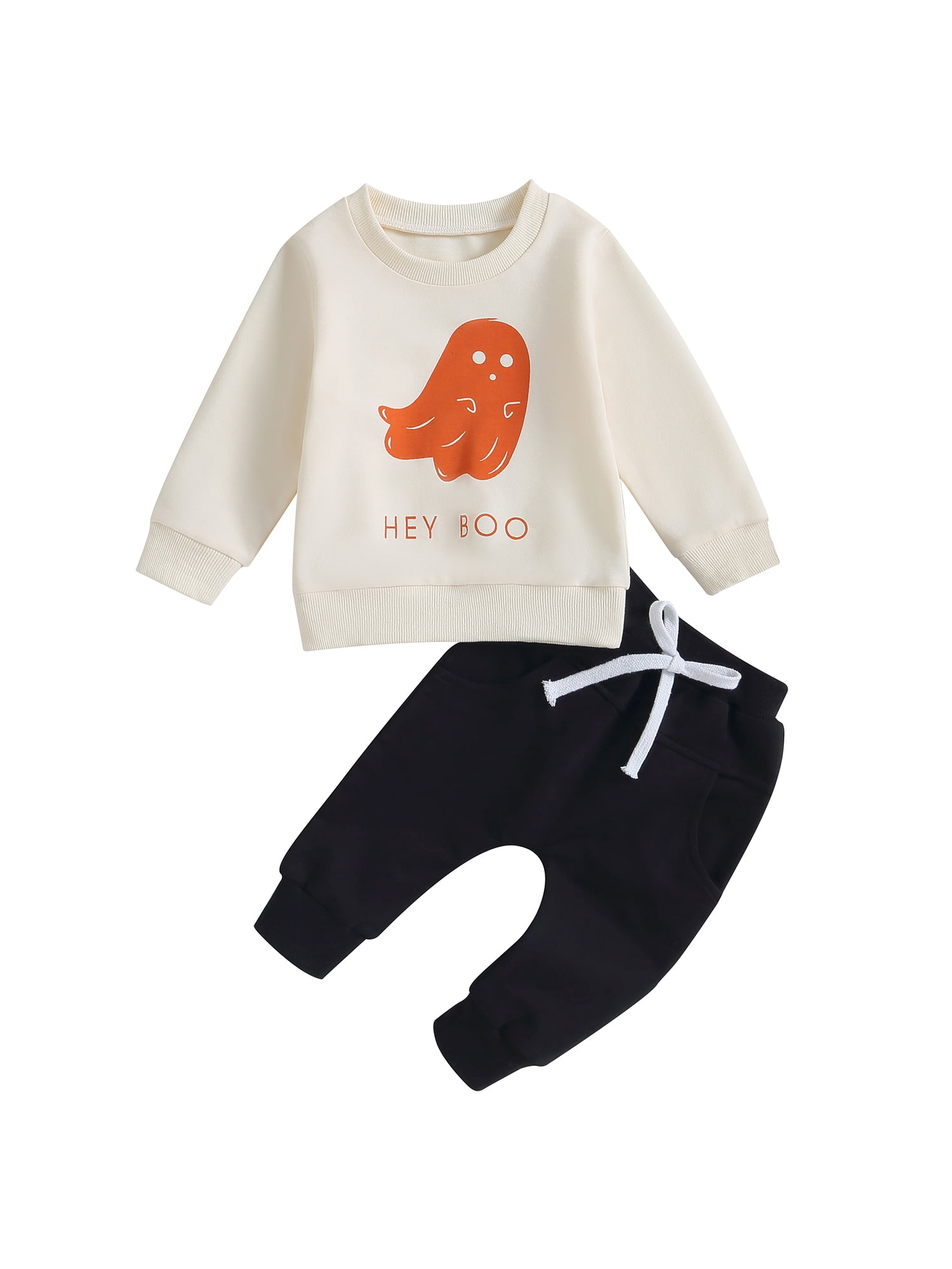 Infant Baby Boys Halloween Outfits Boo Print Long Sleeve Sweatshirt and ...
