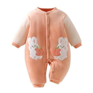 CAIVO Baby Boys Girls Long Sleeve Patchwork Cute Cartoon Bear Hooded O-Neck Romper Jumpsuit ...