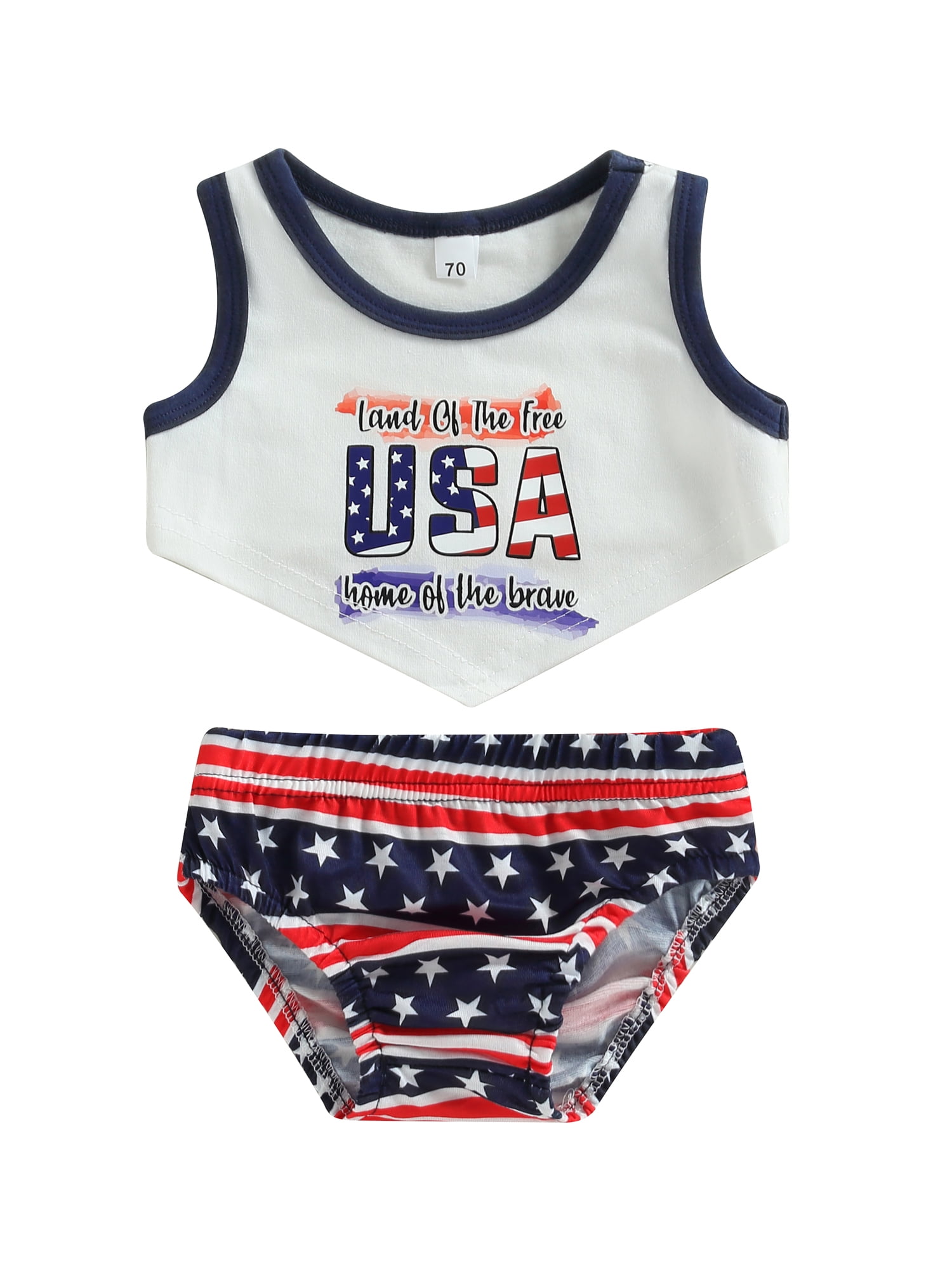Infant Baby Girl Boy 4th of July Swim Clothes Sleeveless Crop Tops ...