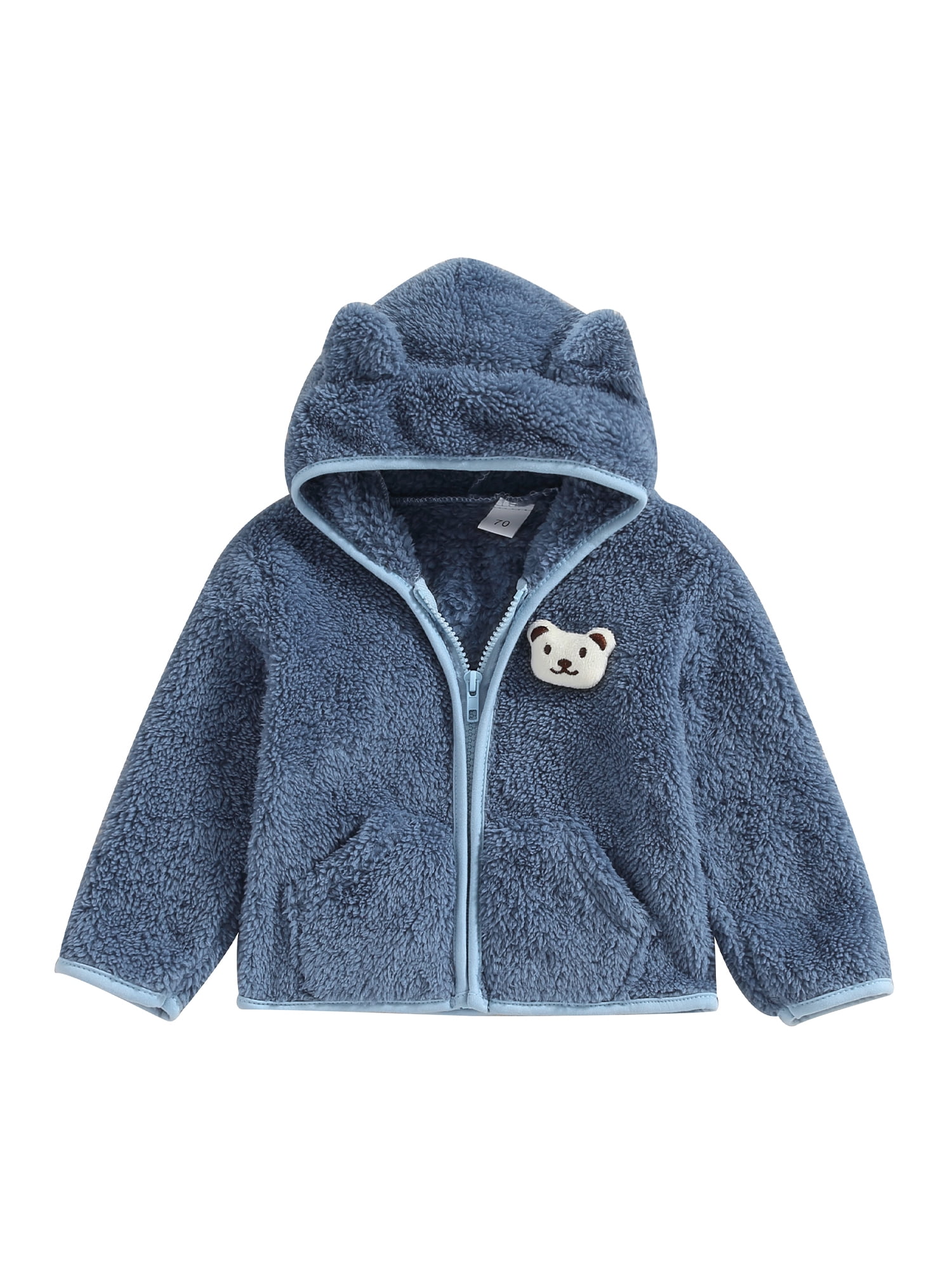 Infant Baby Girl Boy Winter Coat 3D Bear Zipper Fleece Hooded Jacket ...
