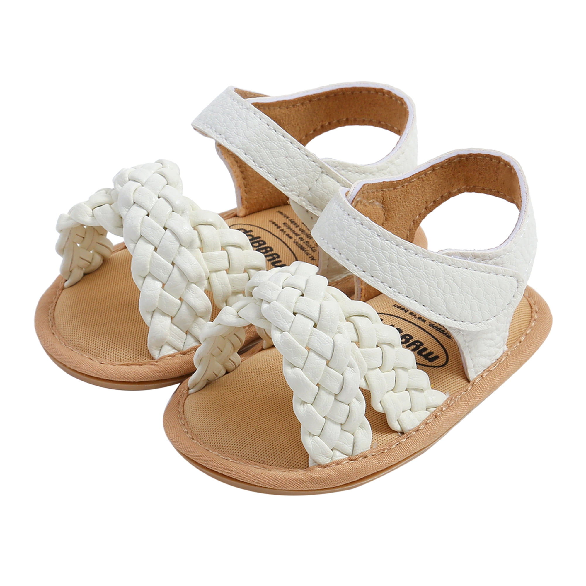 Infant Baby Girl Braided Sandals Summer Soft Sole Open-toed Walking ...