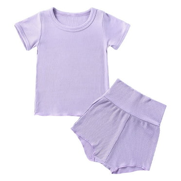 Hwmodou Toddler Kids Outfits Girls Summer Short Sleeve Prints Tops And Skirts Headbands 3PCS ...