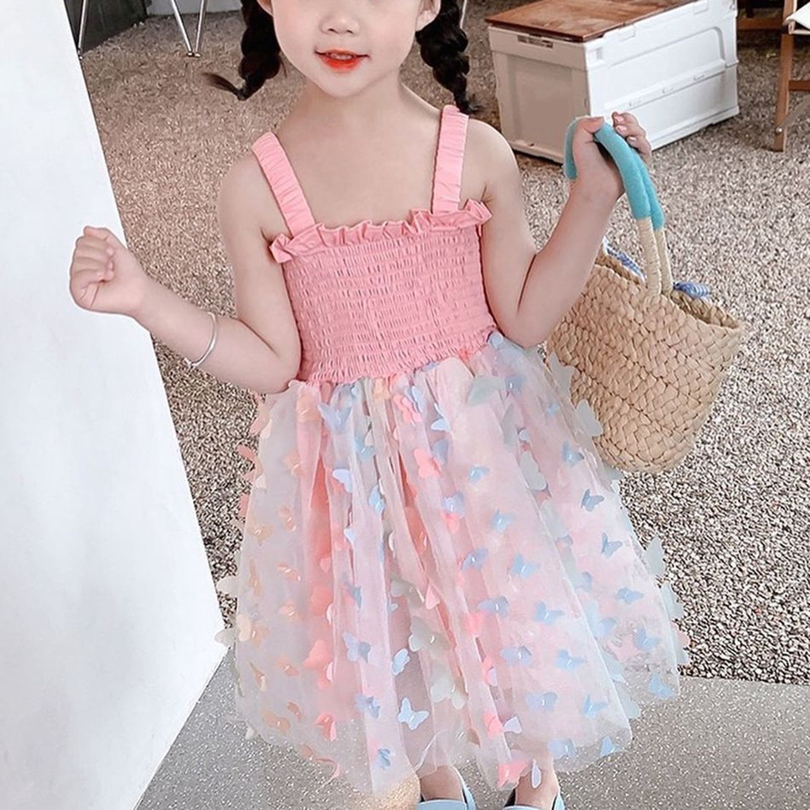 Infant Baby Girl Princess Butterfly Wings Fairy Dress Sleeveless Strap ...