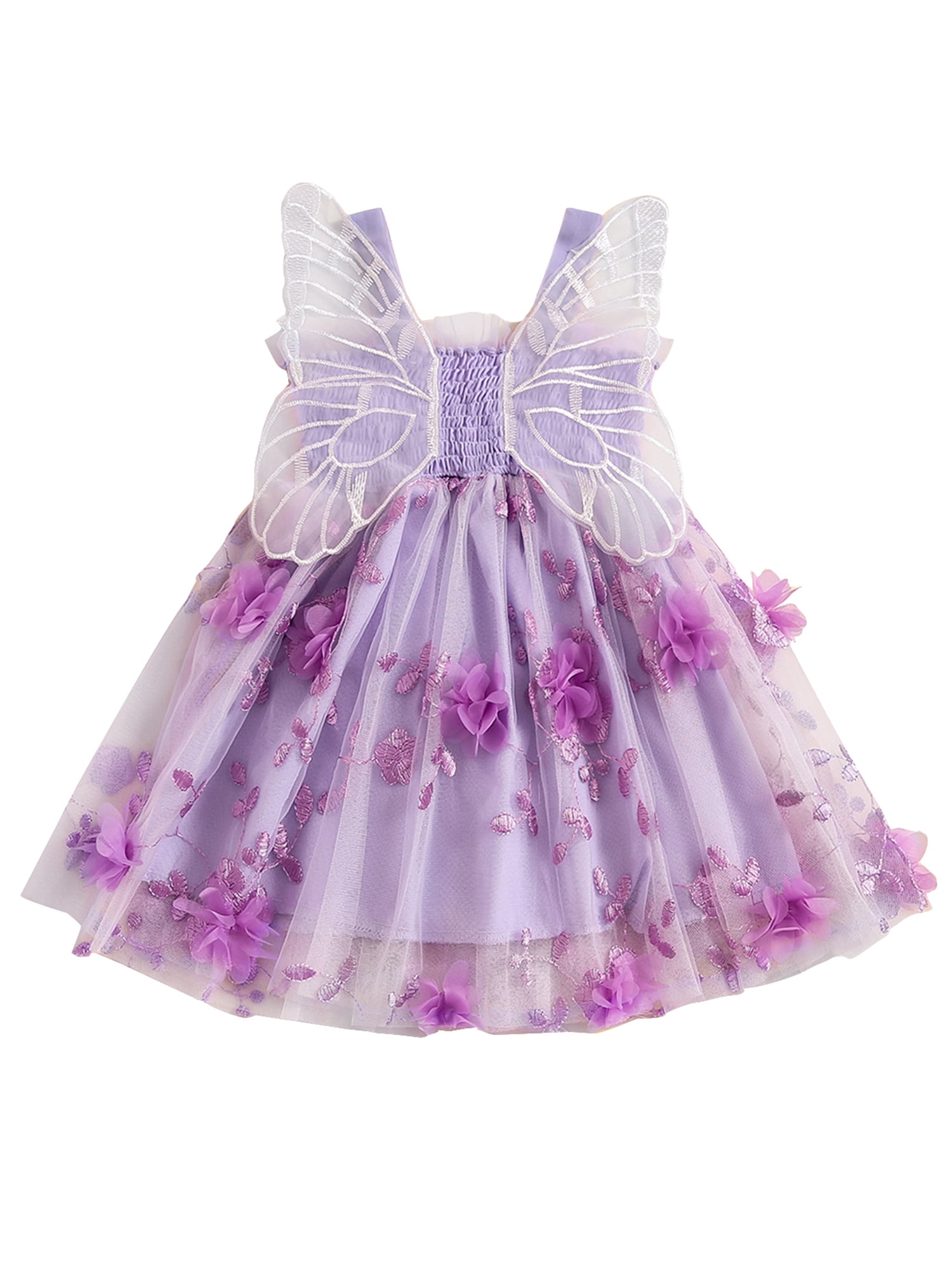 Infant Baby Girl Summer Romper Dress Sleeveless Butterfly Back 3D ...