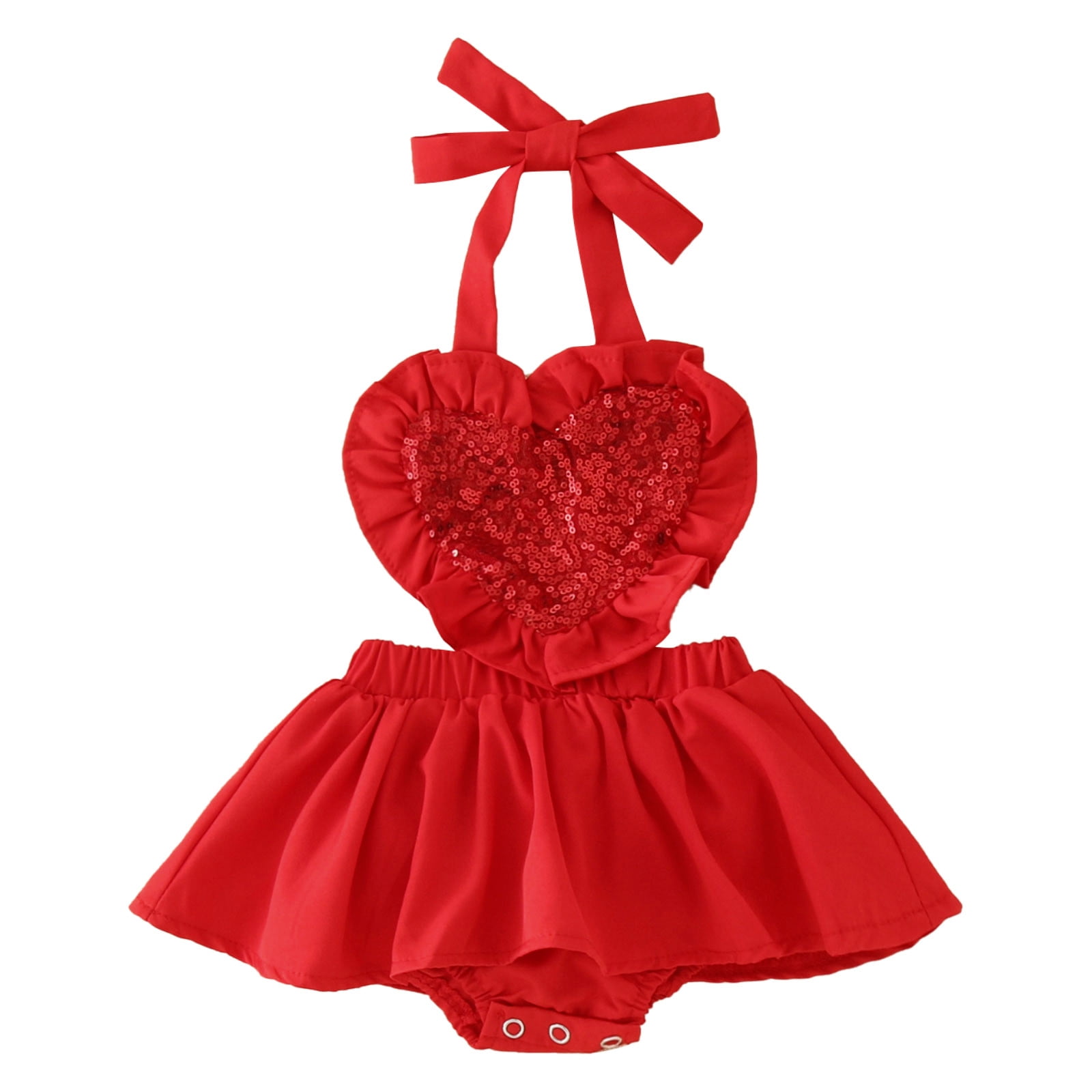 Baby Girl Valentines Day Outfit Red Love Heart Tulle Tutu Romper Dress Little Valentine Princess ...