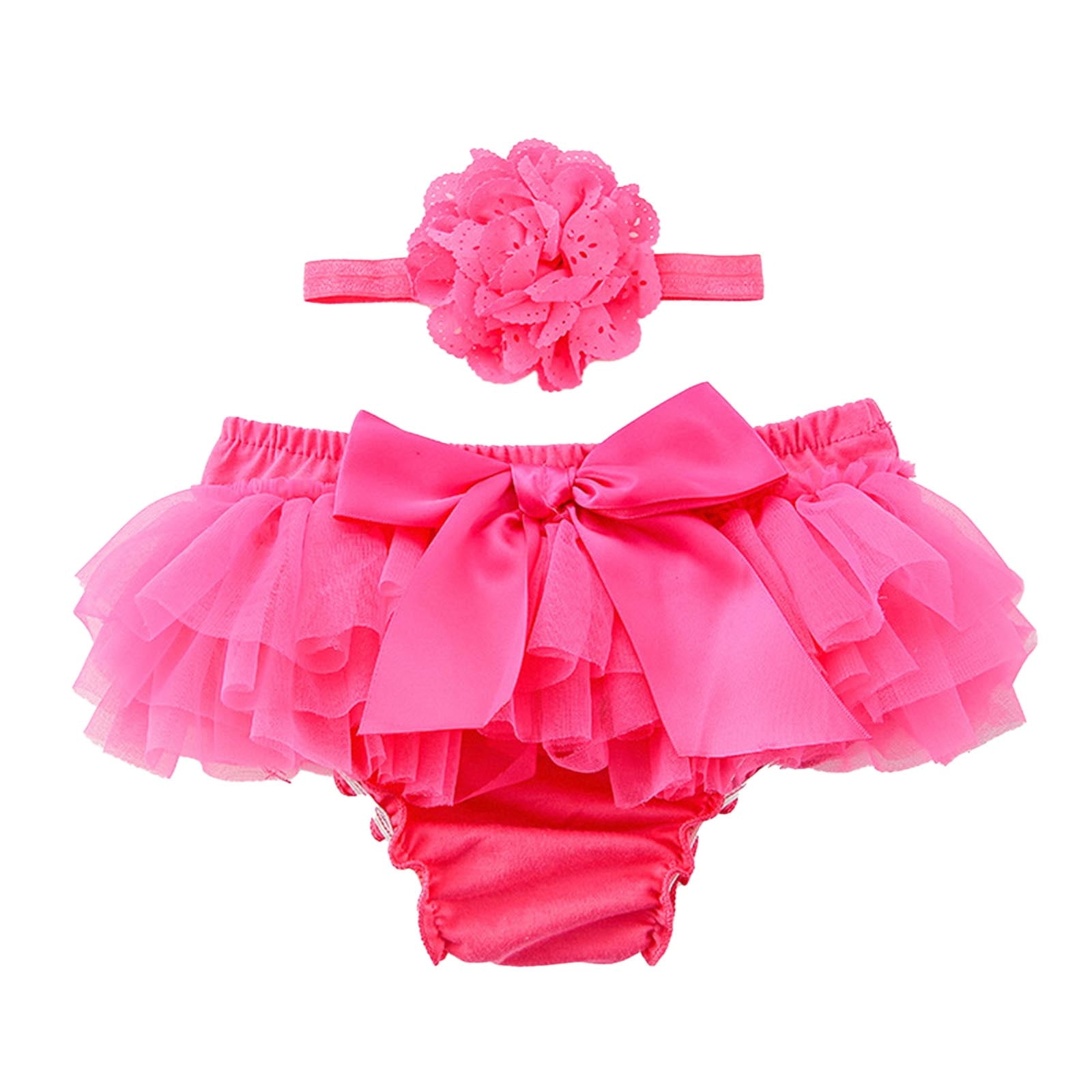 Infant Baby Girl's Bowknot Ruffle Bloomer Diaper Covers + Headband Set ...