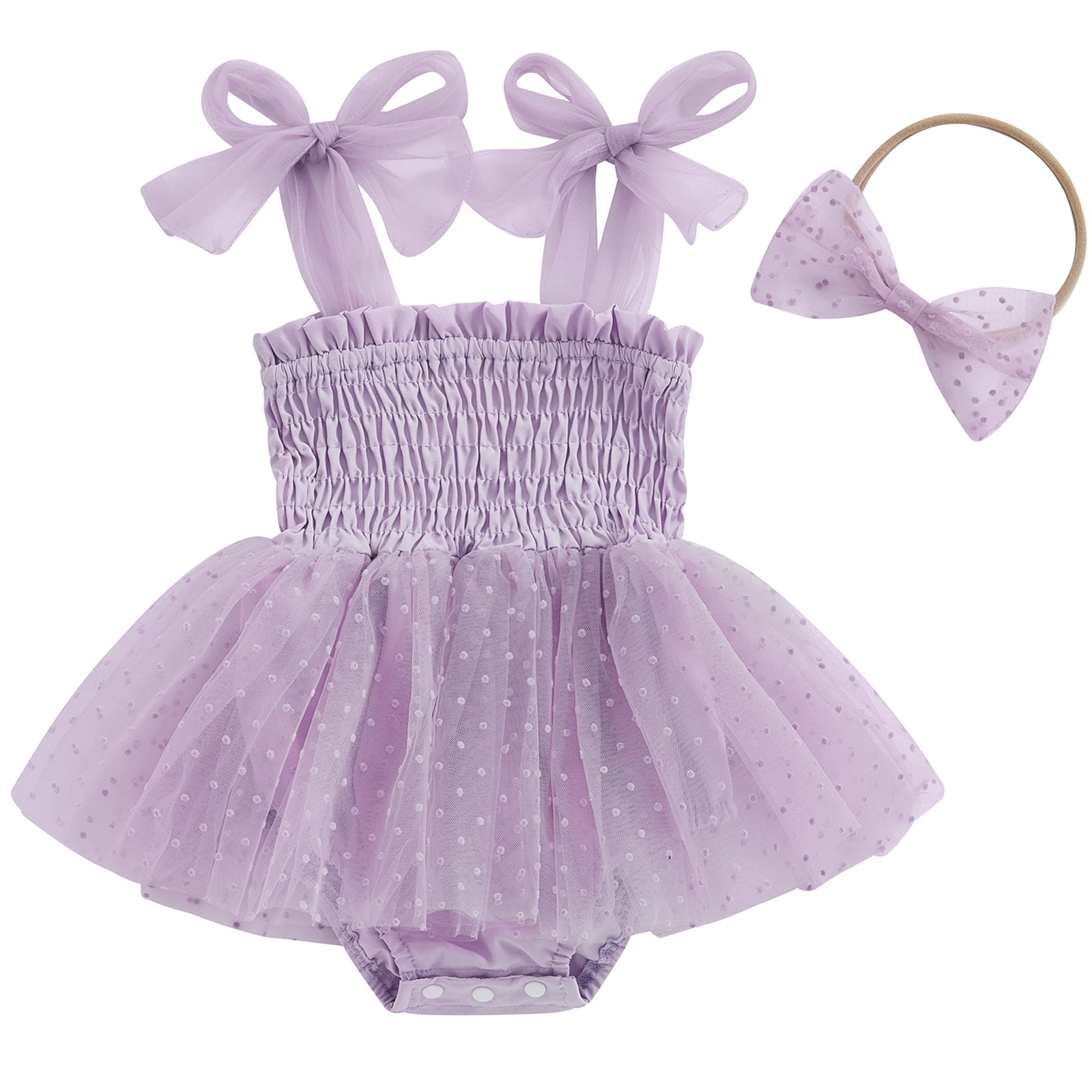 Infant Baby Girls 2Pcs Summer Outfits Set Sleeveless Tie Strap Smocked ...