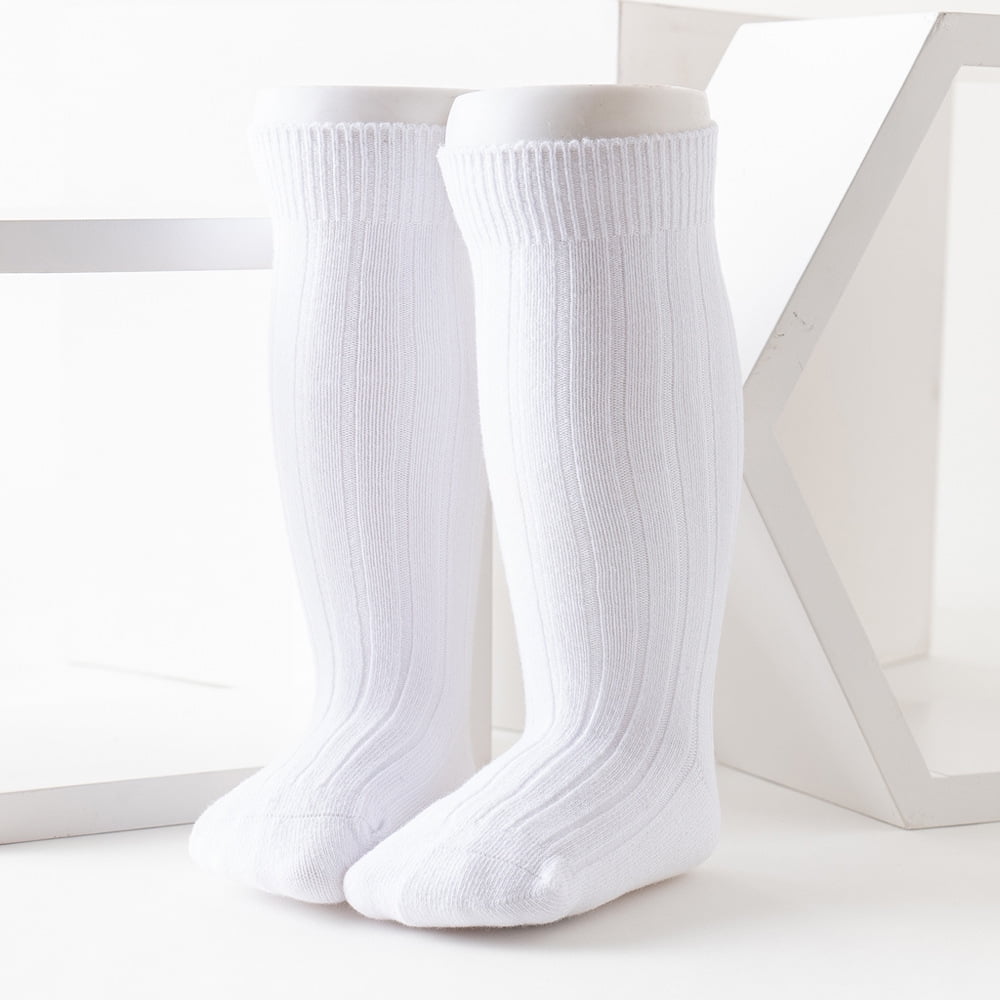 Infant Baby Girls Boys Cotton Socks Hand-Stitched Kids Knee High Socks ...