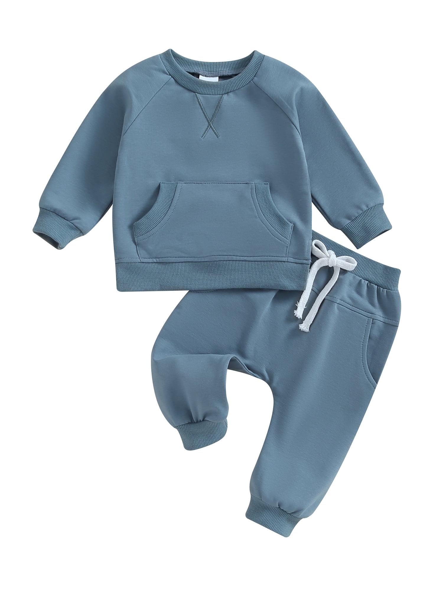 Infant Baby Girls Boys Pants Set, Long Sleeve Crew Neck Embroidery ...