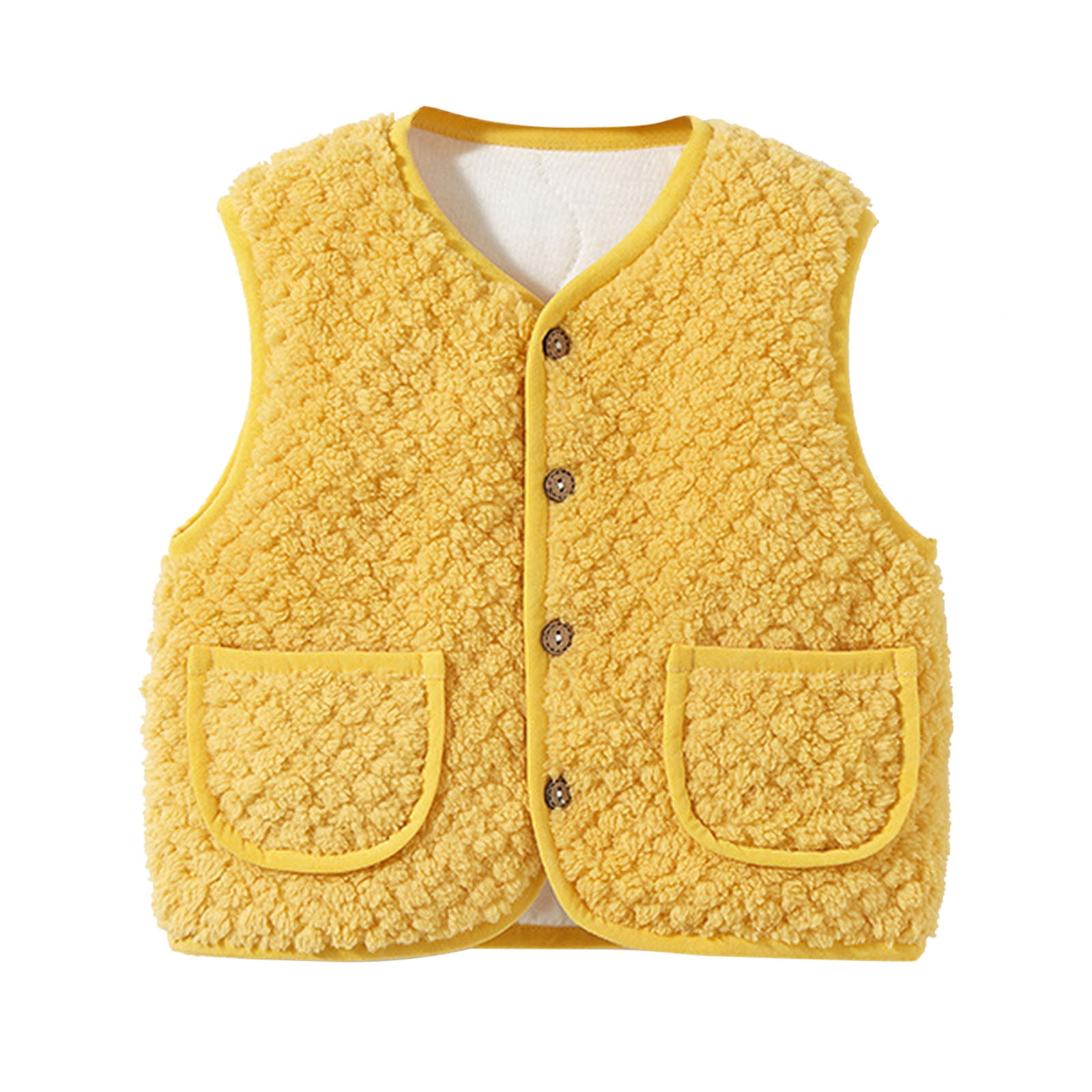 Baby Girls Coat Boys Winter Sleeveless Warm Solid Color Two Pockets Fall Clothes Jackets Cute ...