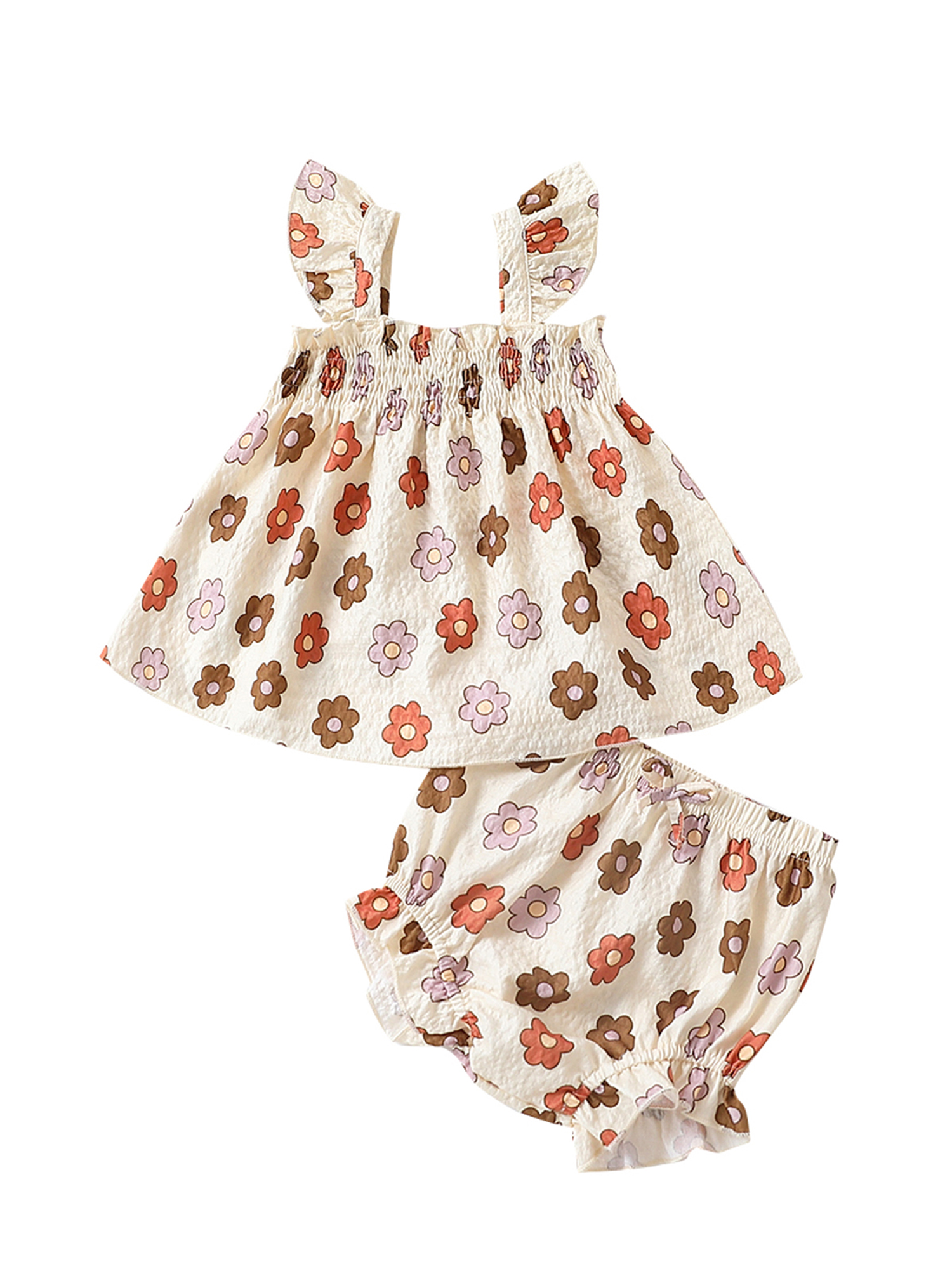 Infant Baby Girls Summer Clothes Set 0 6 12 18 24 Months Flower Print ...