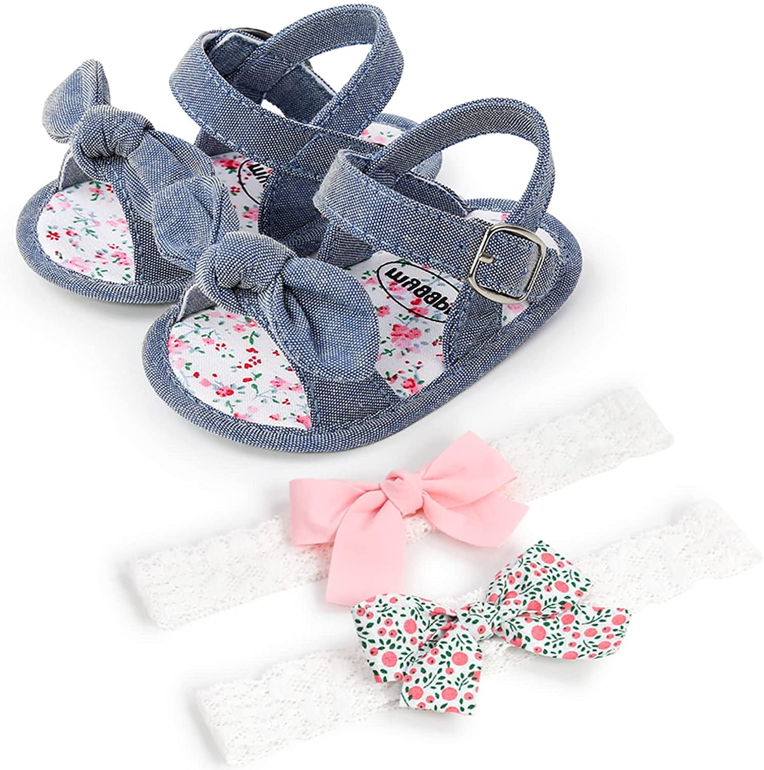 Infant Baby Girls Summer Sandals Indoor Slippers Open Toe Lace Princess ...