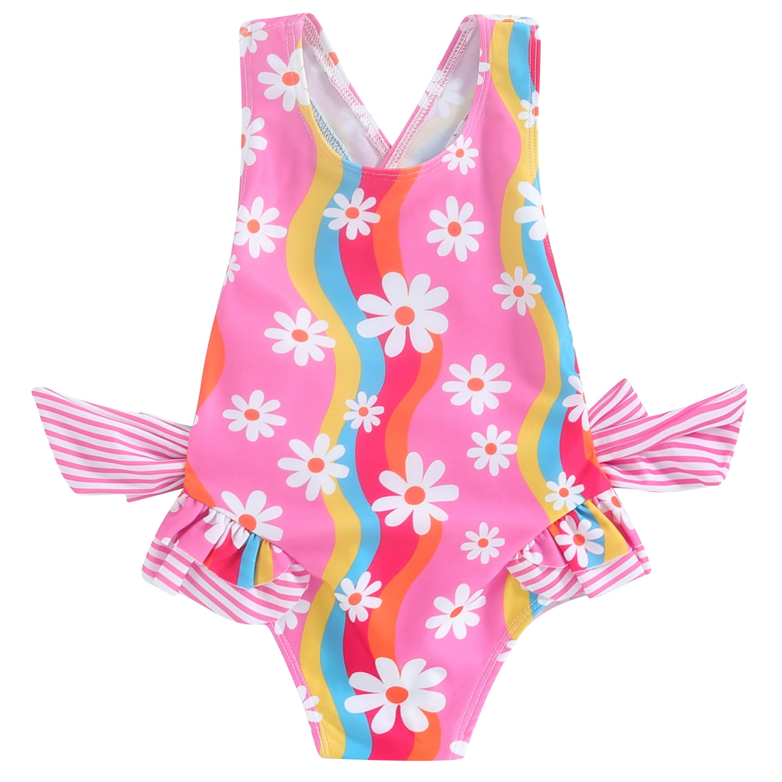 Infant Baby Girls Swimwear Summer Floral Sleeveless Ruffled Monokini ...
