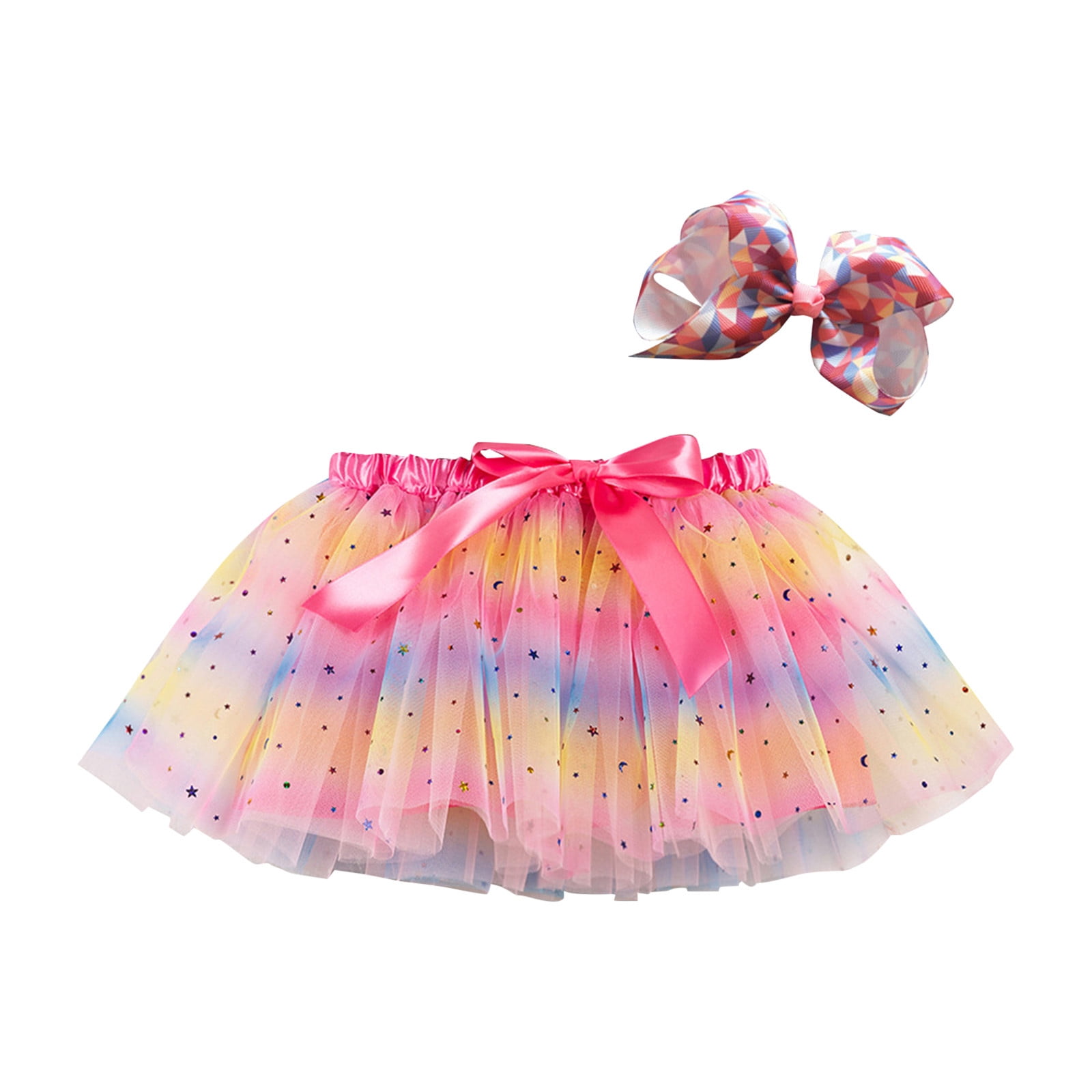 Infant Baby Girls Tutu Skirt,Cute Rainbow Net Yarn Bow Puffy Pettiskirt ...