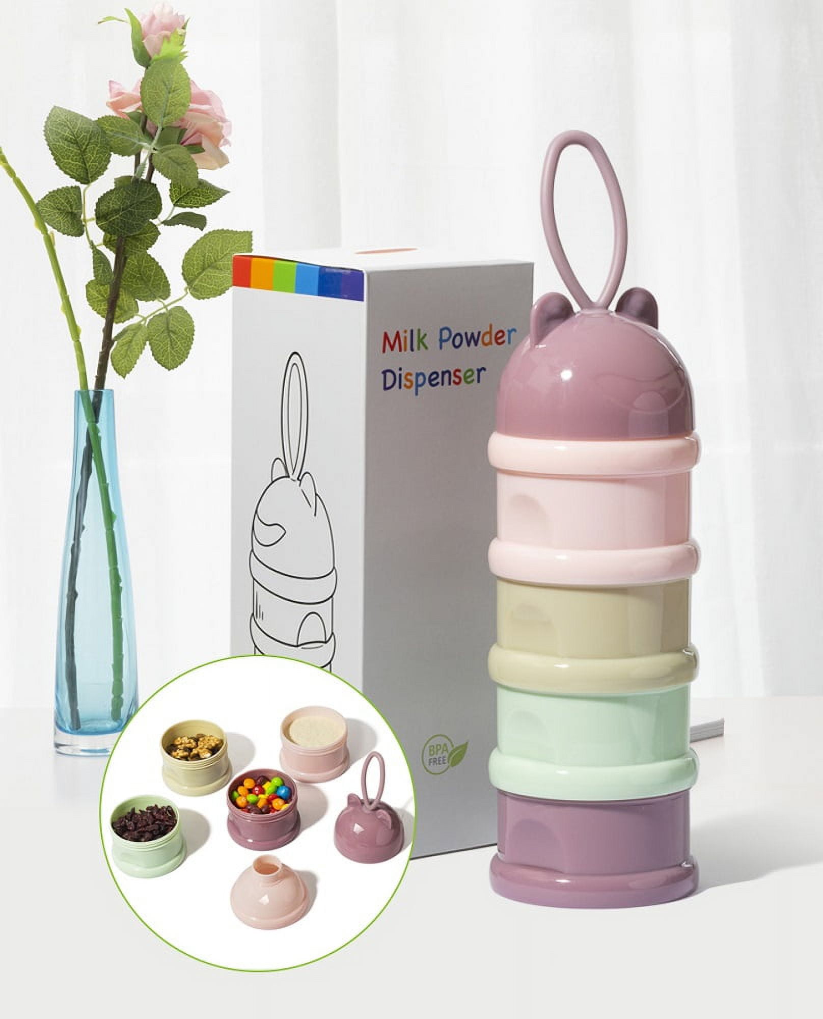 Pink Infant & Baby Formula Divider Box with 4 Compartment, BPA Free ...