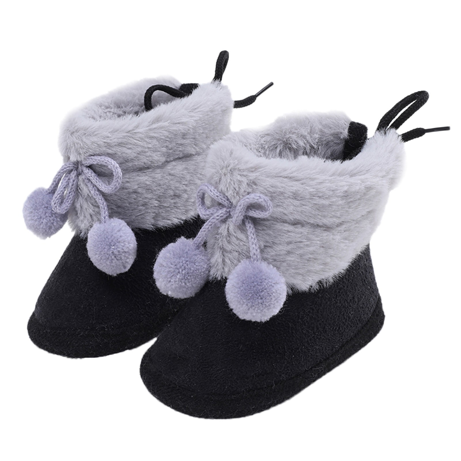 Baby Slippers Girls Boys Booties Soft Cozy Non- Rubber Sole Crib Shoes ...