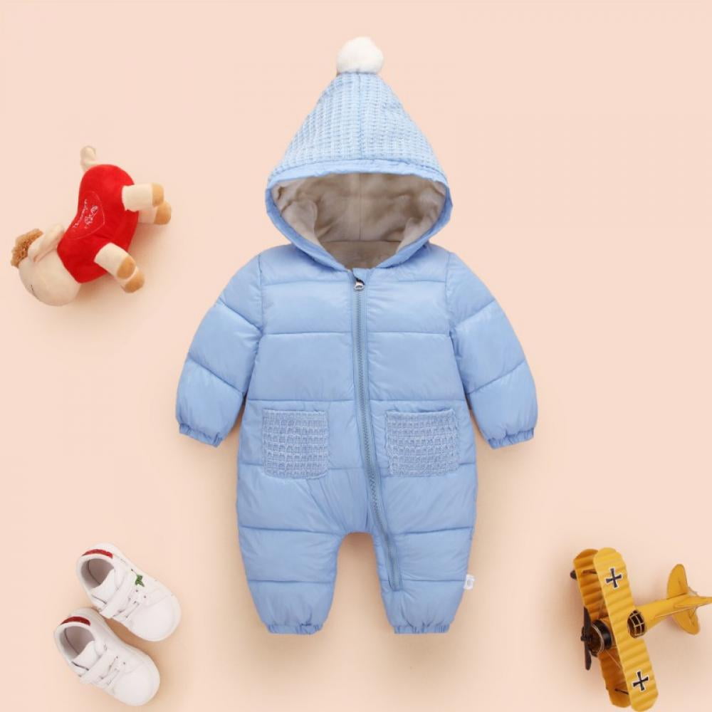 Infant Baby Winter Snowsuit Coat Romper Hoodied Footie Outwear Warm Jumpsuit for Girls Boys 0-3 ...