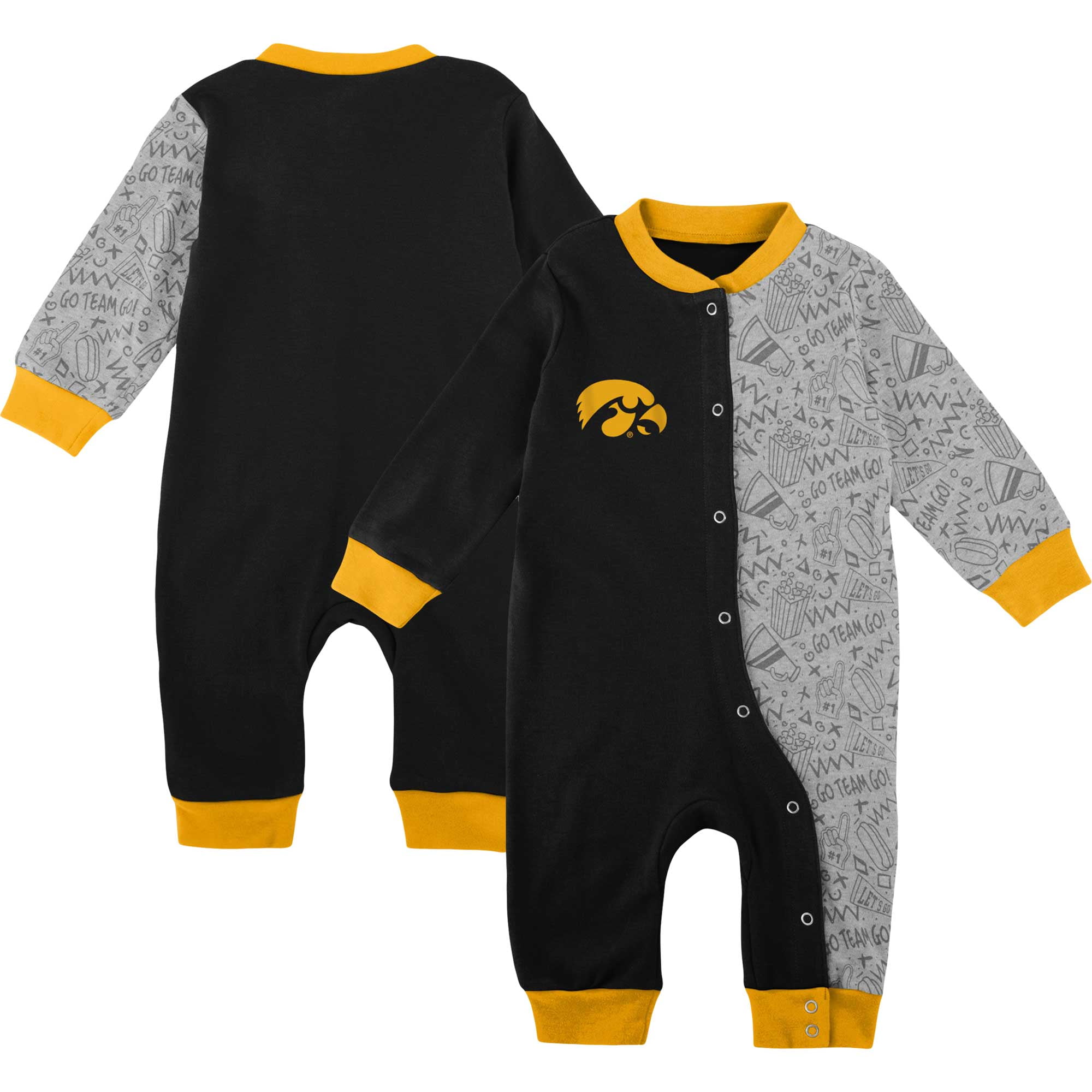 Infant Black Iowa Hawkeyes Playbook Two-Tone Sleeper - Walmart.com