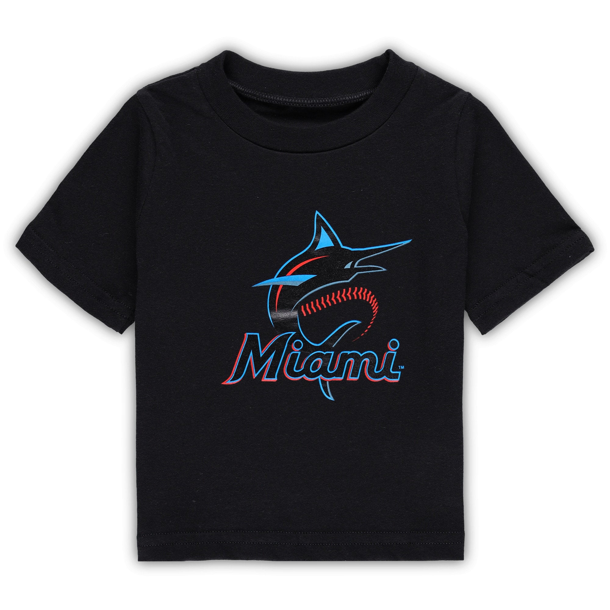 Infant Black Miami Marlins Team Crew Primary Logo T-Shirt - Walmart.com