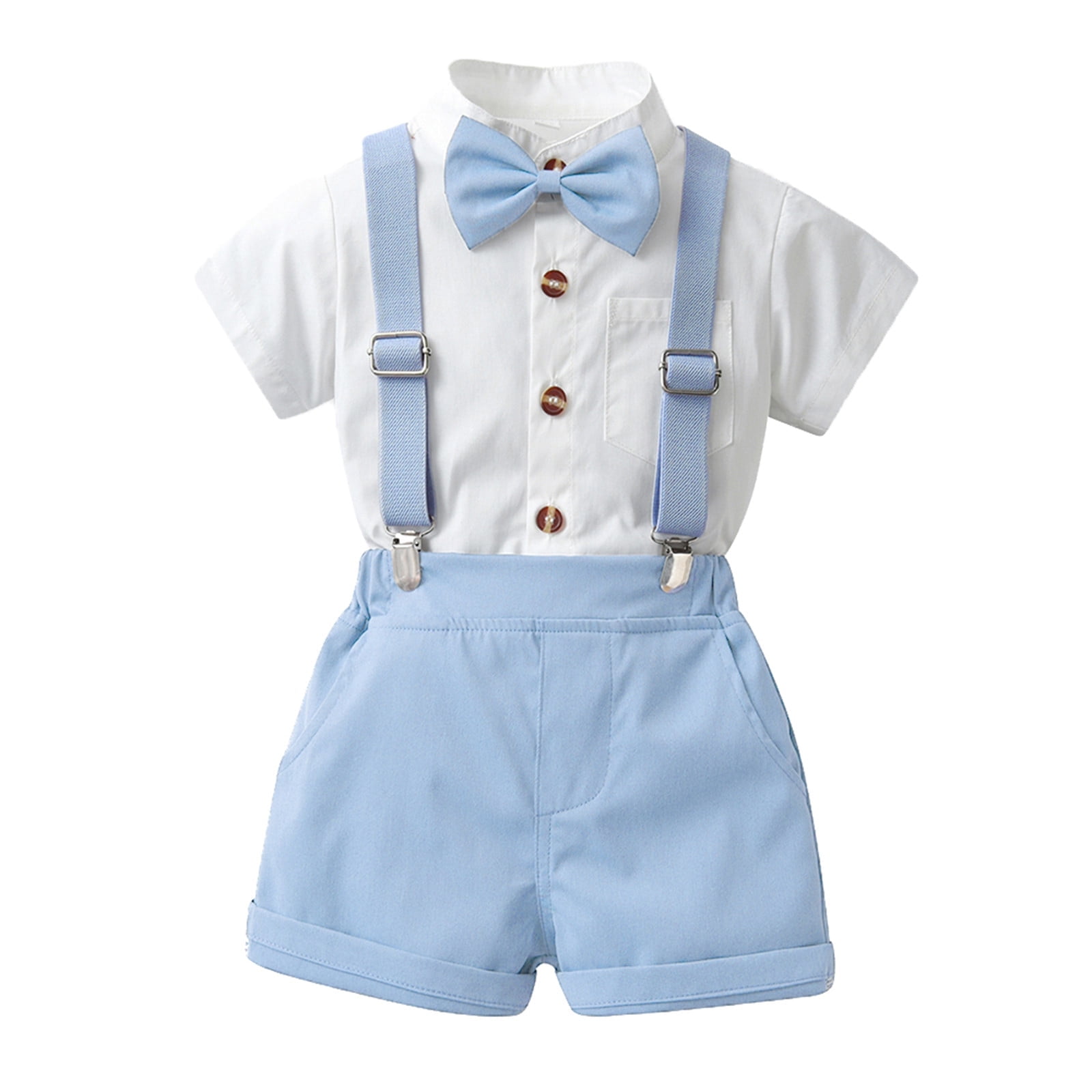 Boy Formal Gentleman Suits Formal Dress Shirt Suspenders Pants Baby Boy ...