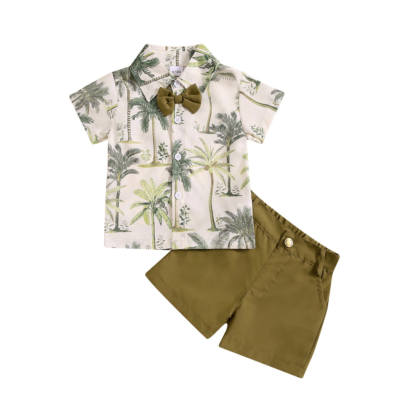 Infant Boys Beach Clothes Outfits Hawaii Short Sleeve Button-Bown Shirt ...