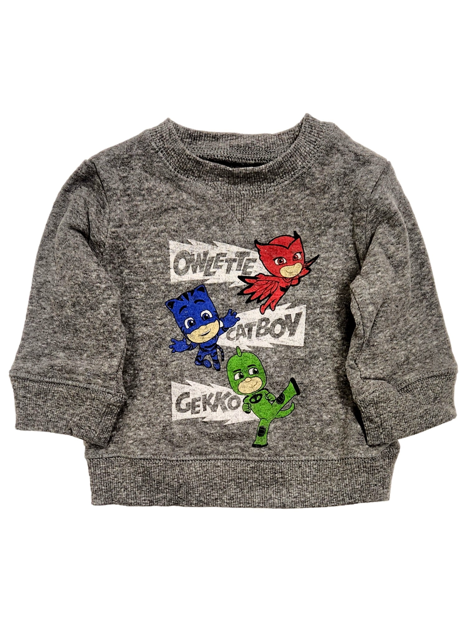 Infant Boys Gray PJ Masks Catboy Gekko Owlette Sweatshirt Sweat Shirt ...