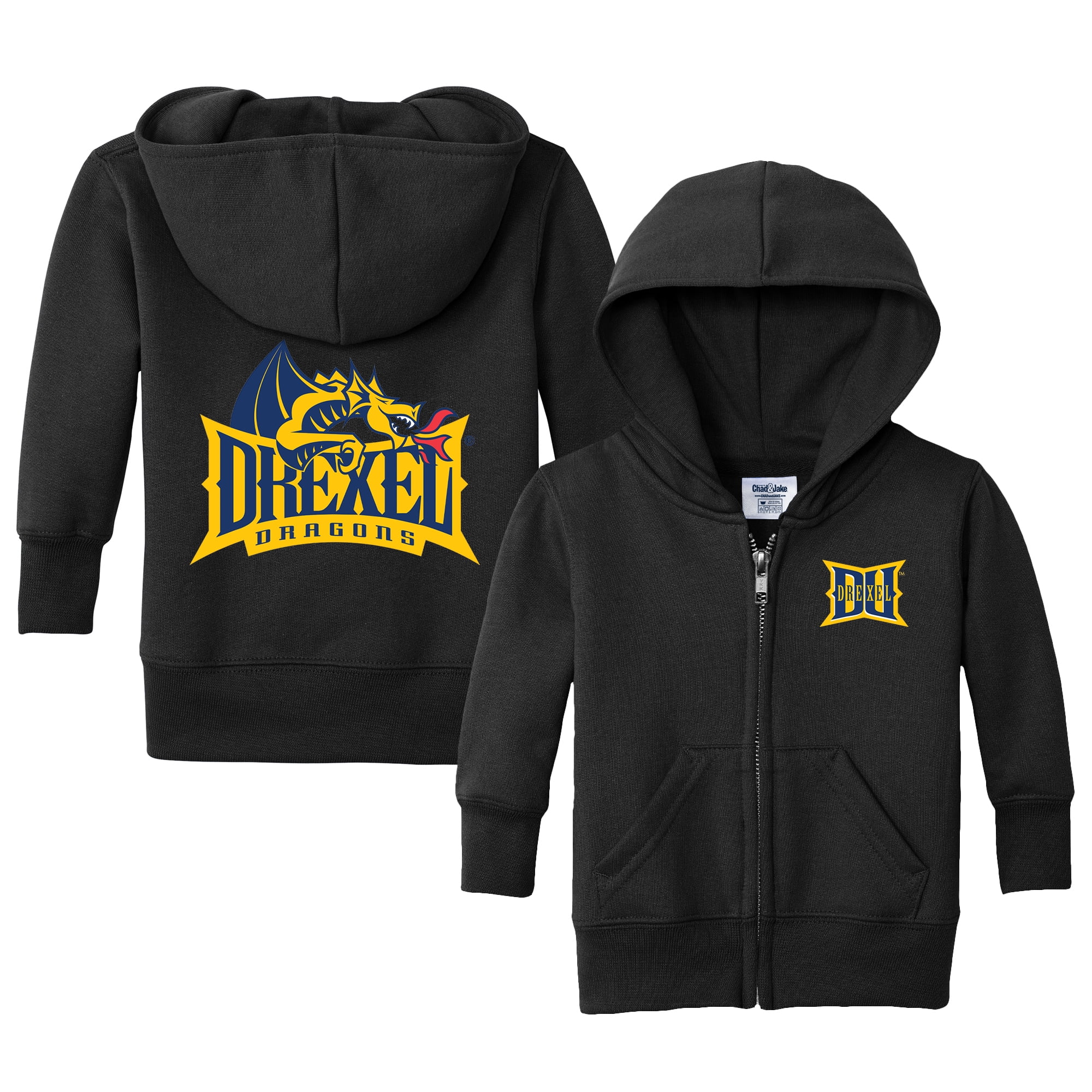Infant Chad & Jake Black Drexel Dragons Primary Logo Full-Zip Hoodie ...