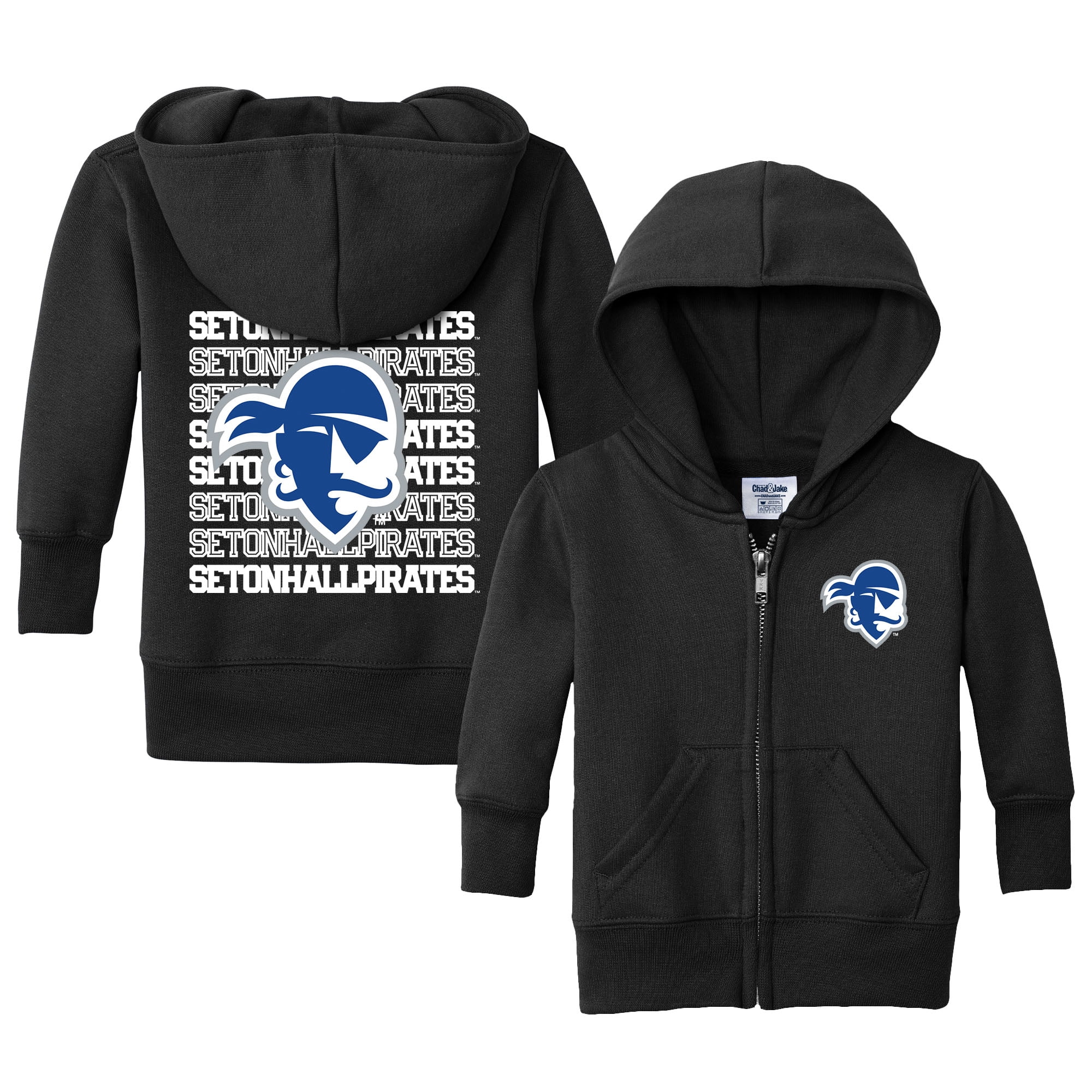 Infant Chad & Jake Black Seton Hall Pirates Retro Full-Zip Hoodie ...