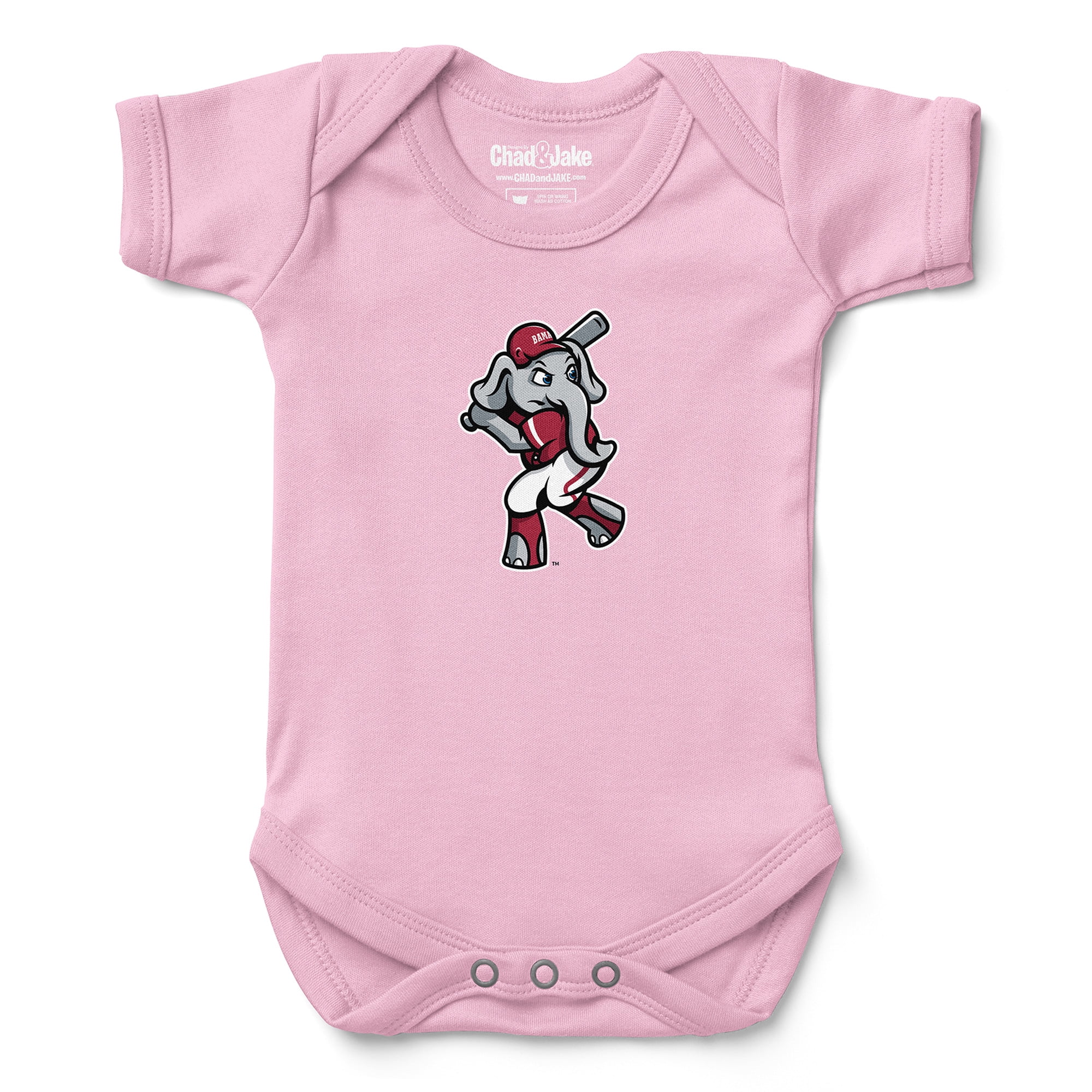 Infant Chad & Jake Light Pink Alabama Crimson Tide Baseball Bodysuit ...