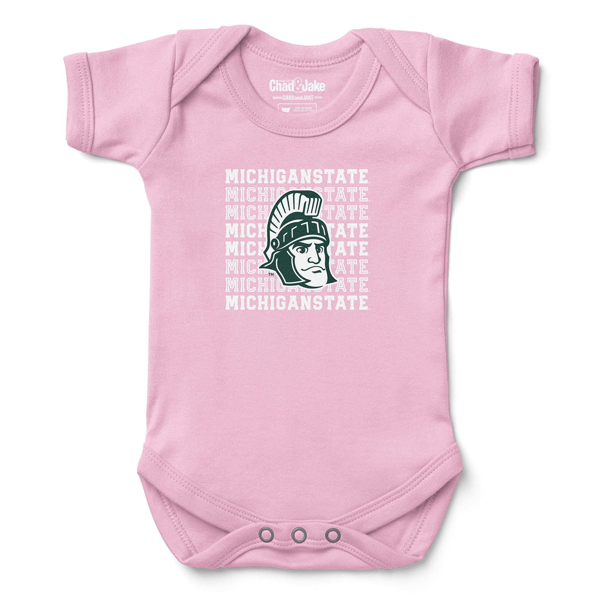 Infant Chad & Jake Light Pink Michigan State Spartans Retro Bodysuit ...