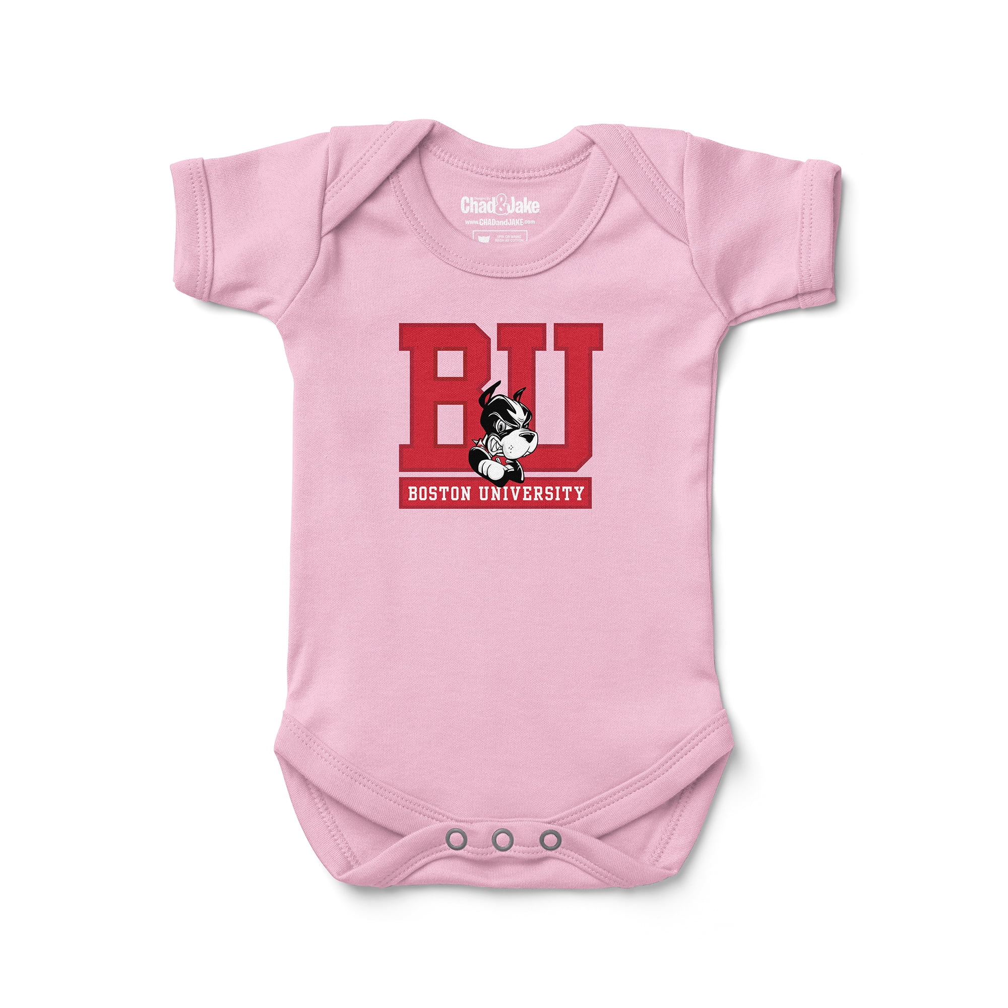 Infant Chad & Jake Pink Boston University Primary Logo Bodysuit ...