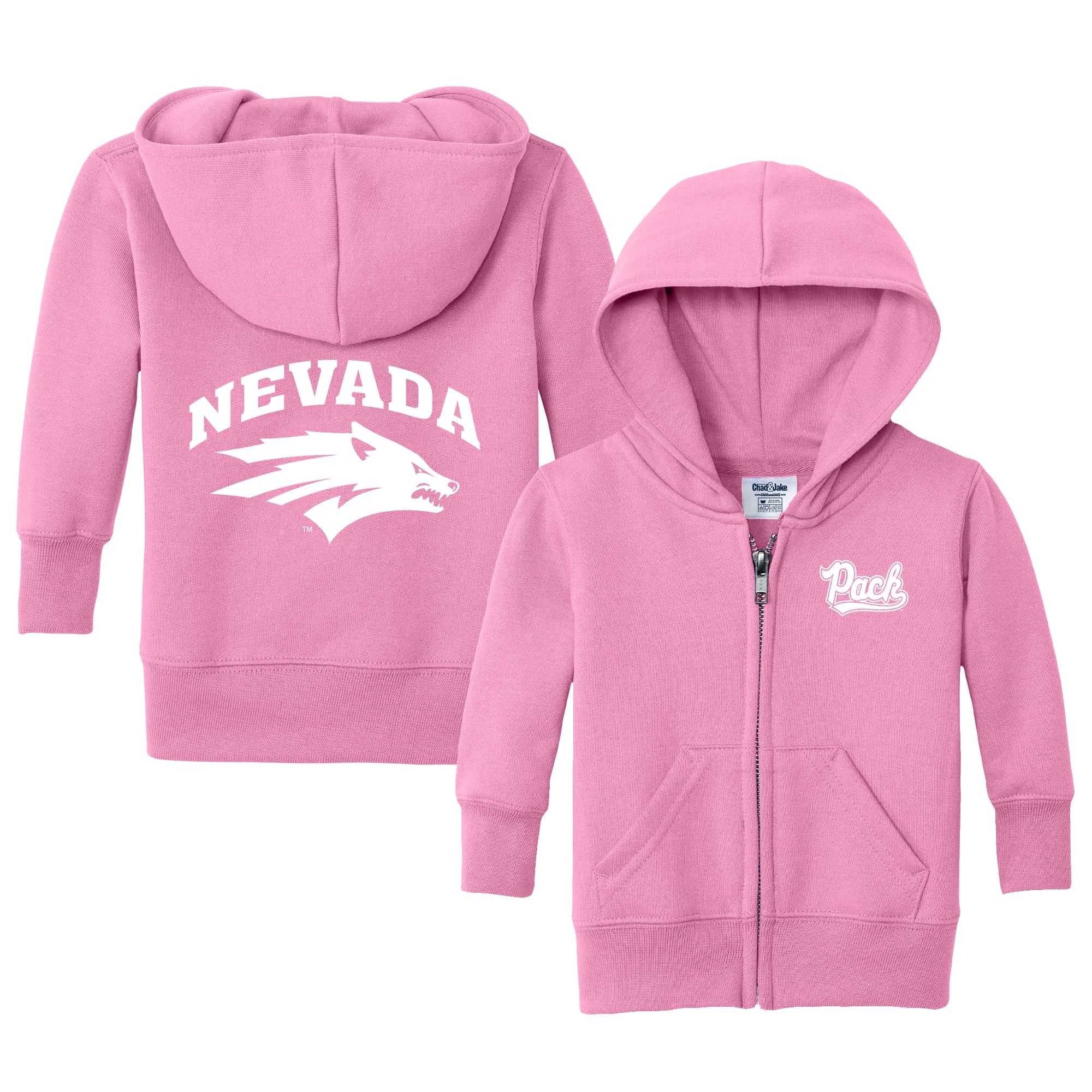 Infant Chad & Jake Pink Nevada Wolf Pack Primary Logo Full-Zip Hoodie ...