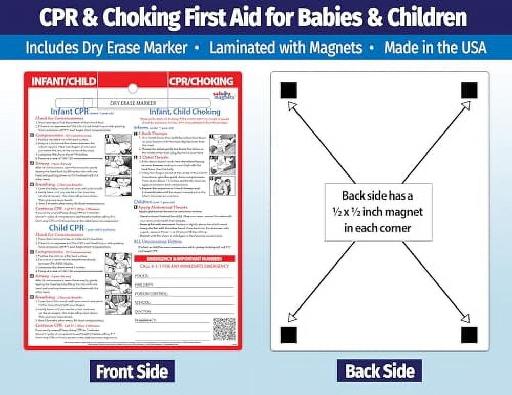 Infant and Child CPR and Choking Magnets (10 Pack) - Laminated with ...