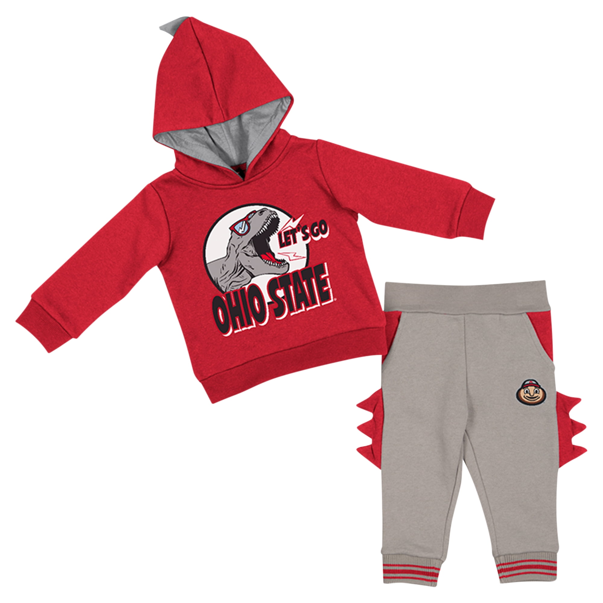 Infant Colosseum Scarlet/Gray Ohio State Buckeyes Dino Pullover Hoodie ...