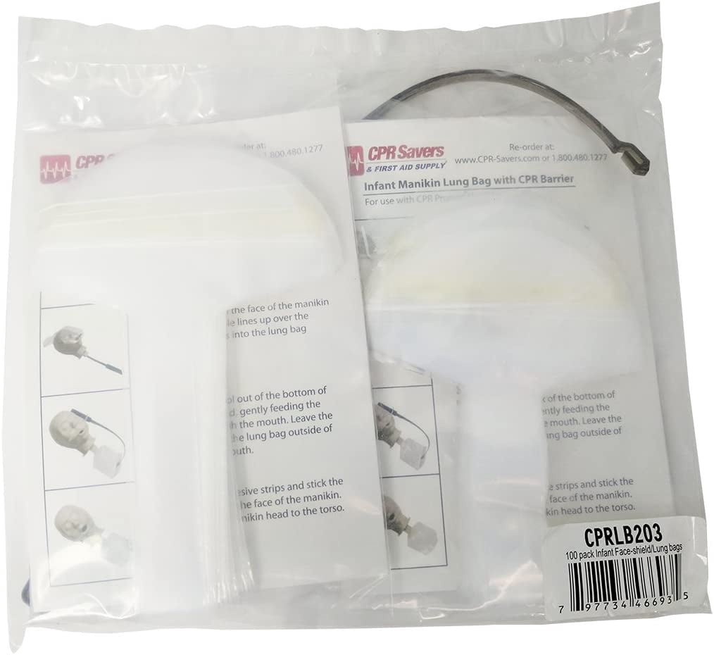 Infant Face Shield Lung Bags, 100 Pack (Insertion Tool Included ...