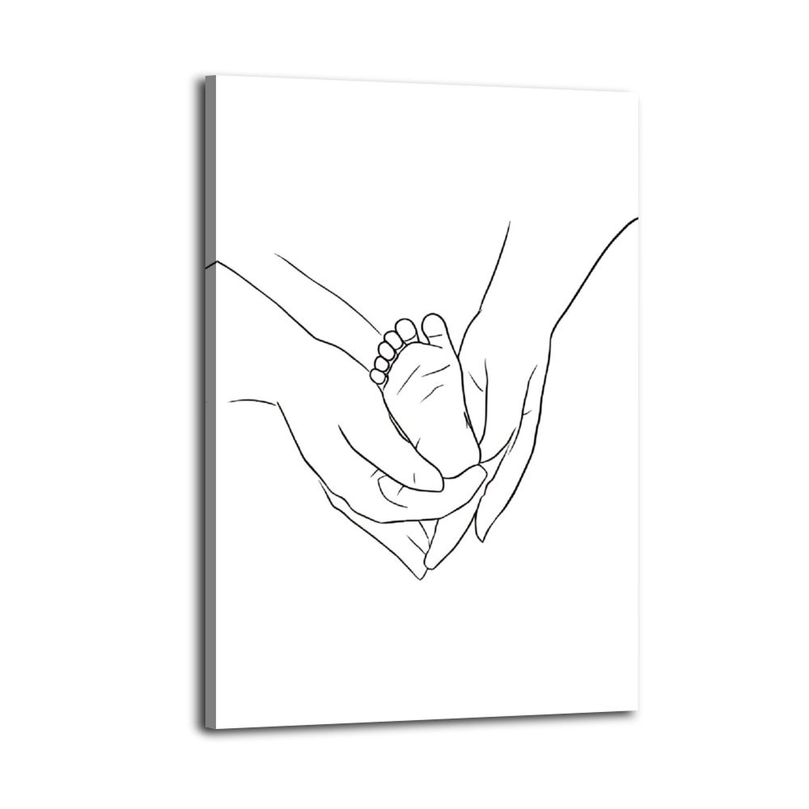 Infant Feet Line Art Wall Print,Father And Child Line Art Poster Great ...