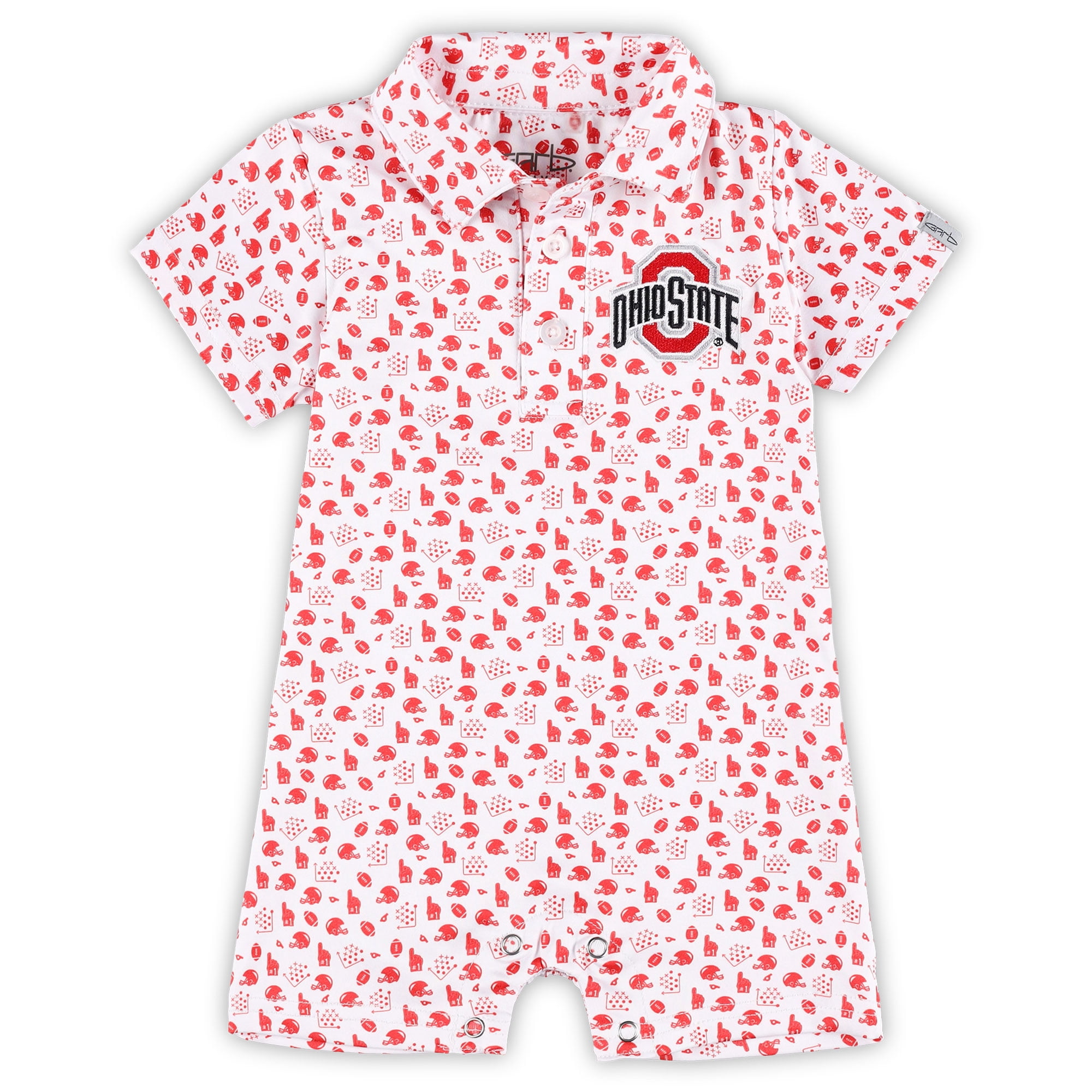 Infant Garb White Ohio State Buckeyes Earnest-Polo Romper - Walmart.com