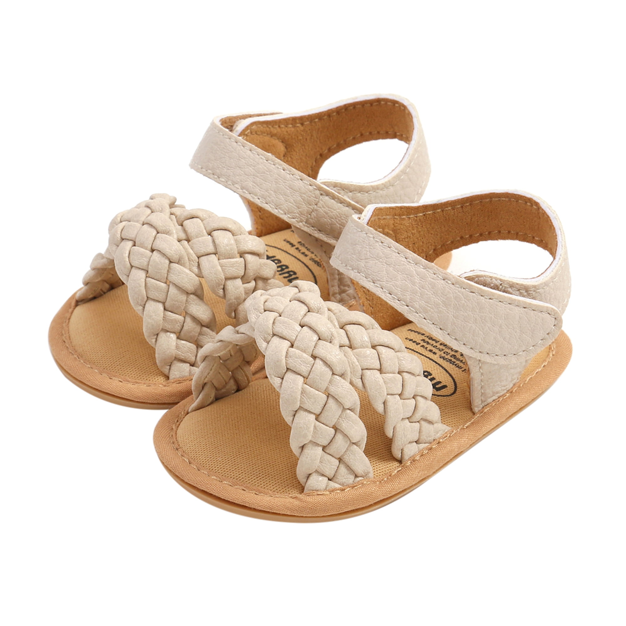 Infant Girls Braided Sandals Summer Soft Sole Open-toed Walking Shoes ...