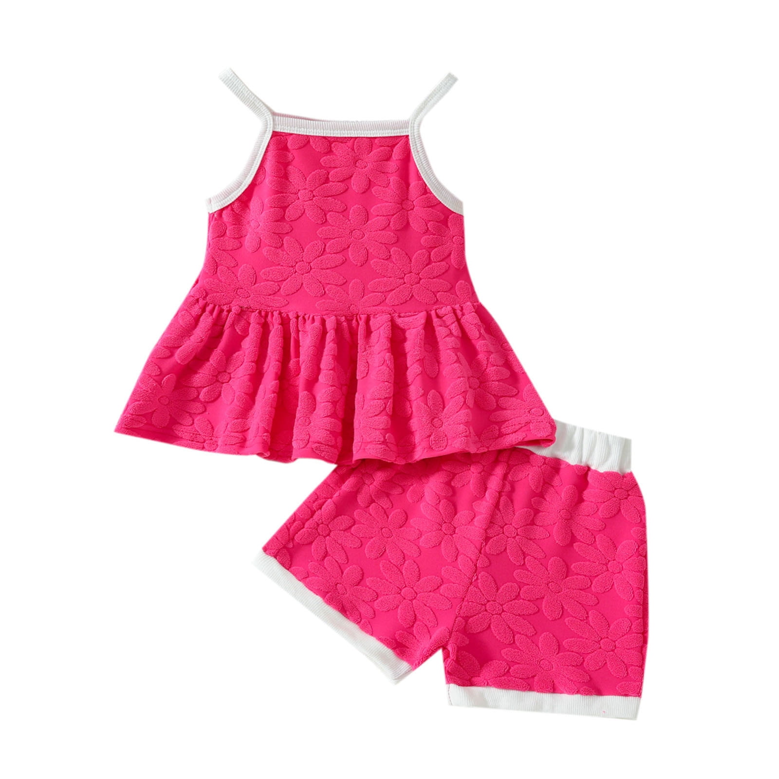 Infant Girls Outfits Solid Color Ruffle Camisole Top and Shorts Set ...