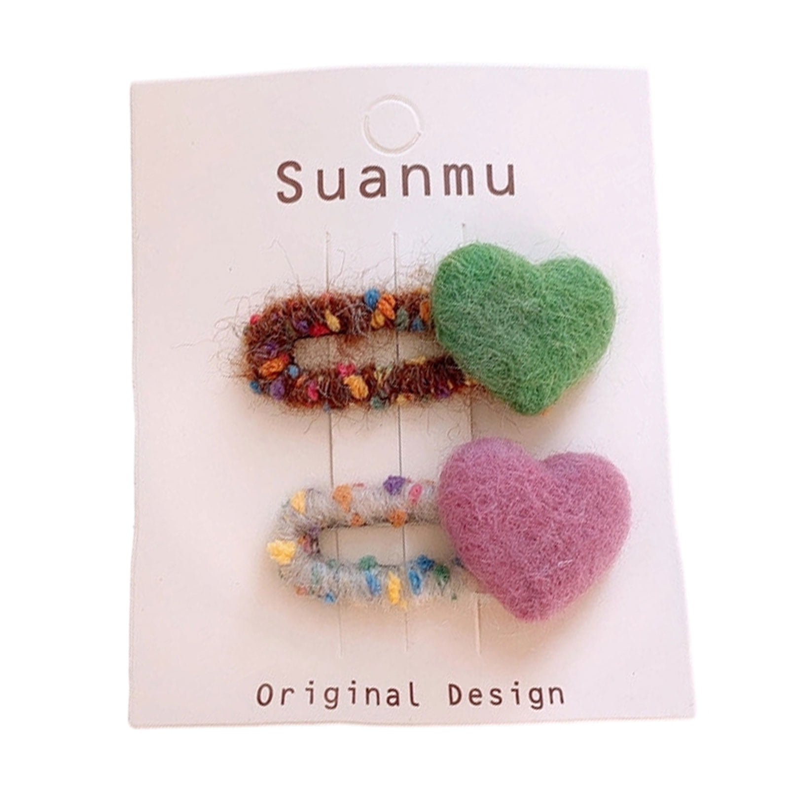 Infant Hair Clips Made From Felt Heart Shaped Colorful Soft Comfortable ...